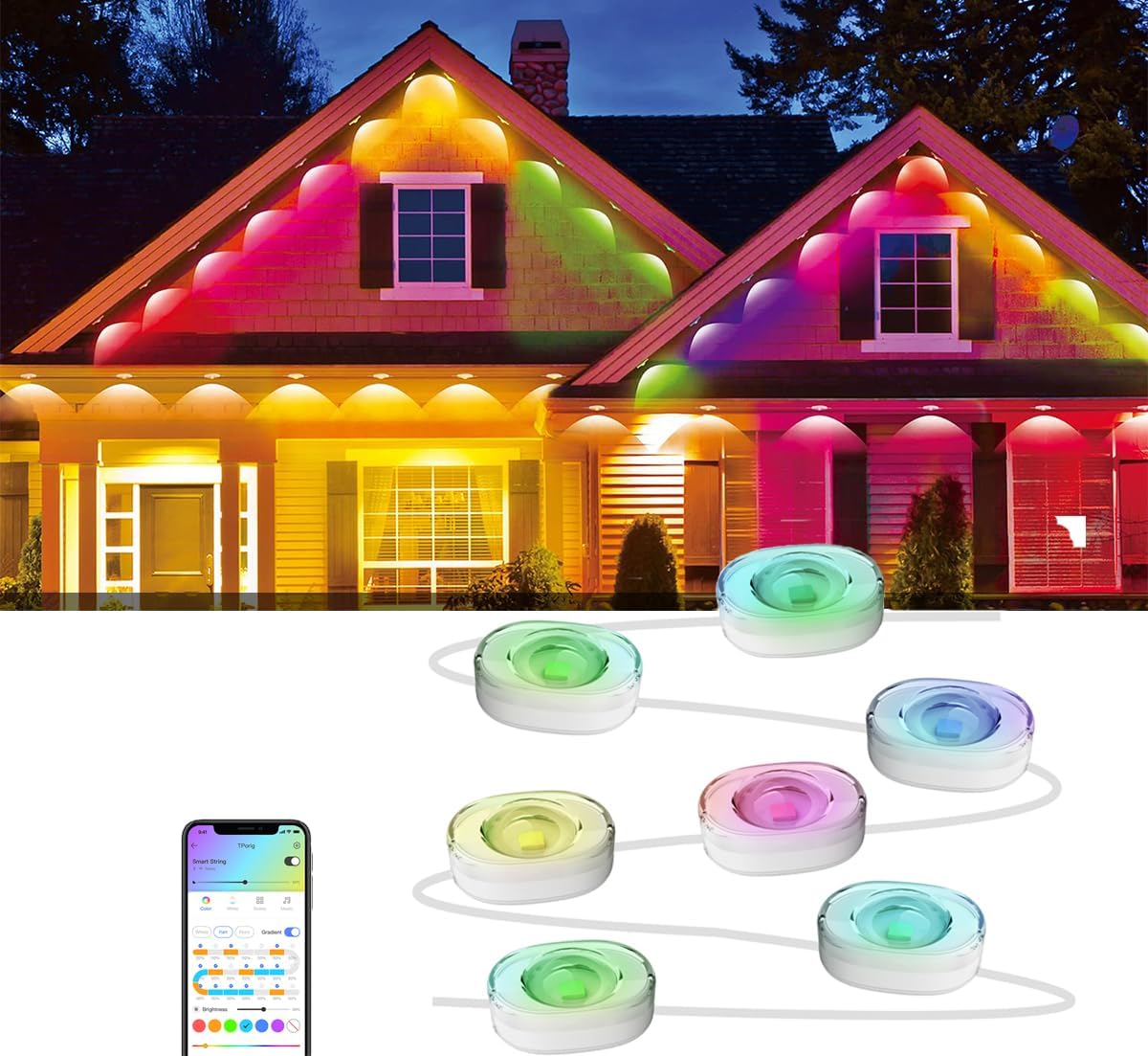 Matosio Luxy Lumière extérieure LED guirlande 30M, Lumière extérieure ...