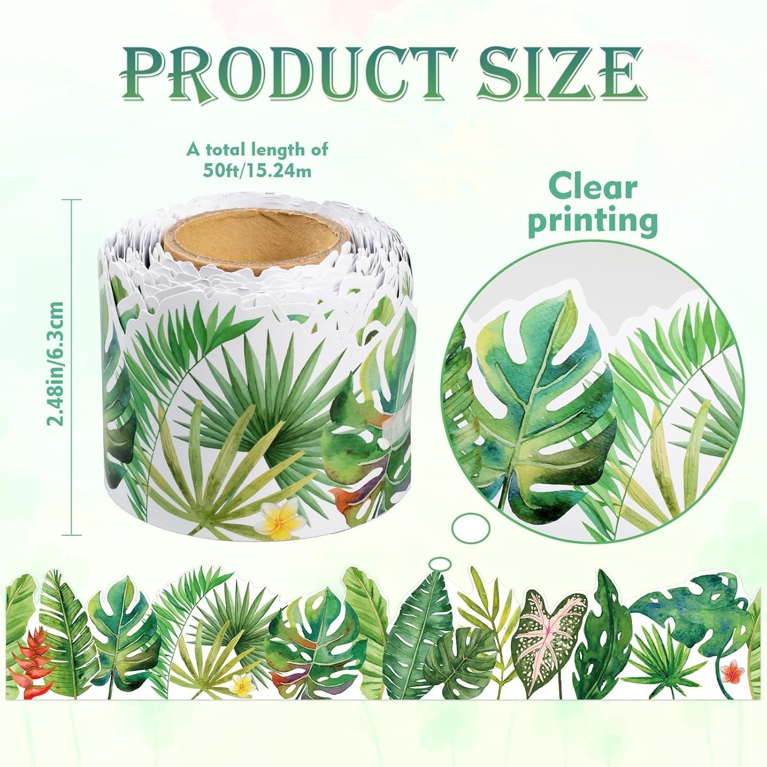 Snapklik.com : 50ft Greenery Bulletin Board Border Decorations - Boho ...