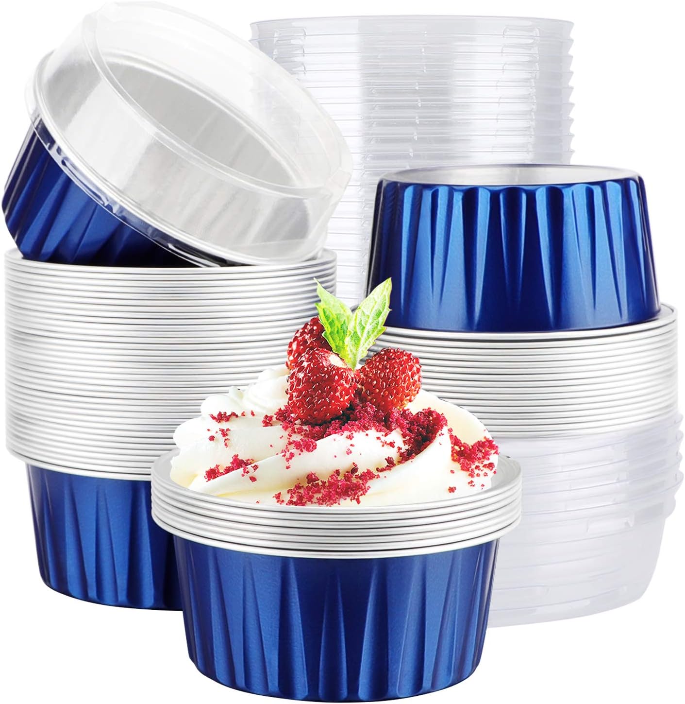 Amazon.com: EUSOAR Cupcake Cups with Lids, 5oz 50pcs Disposable ...