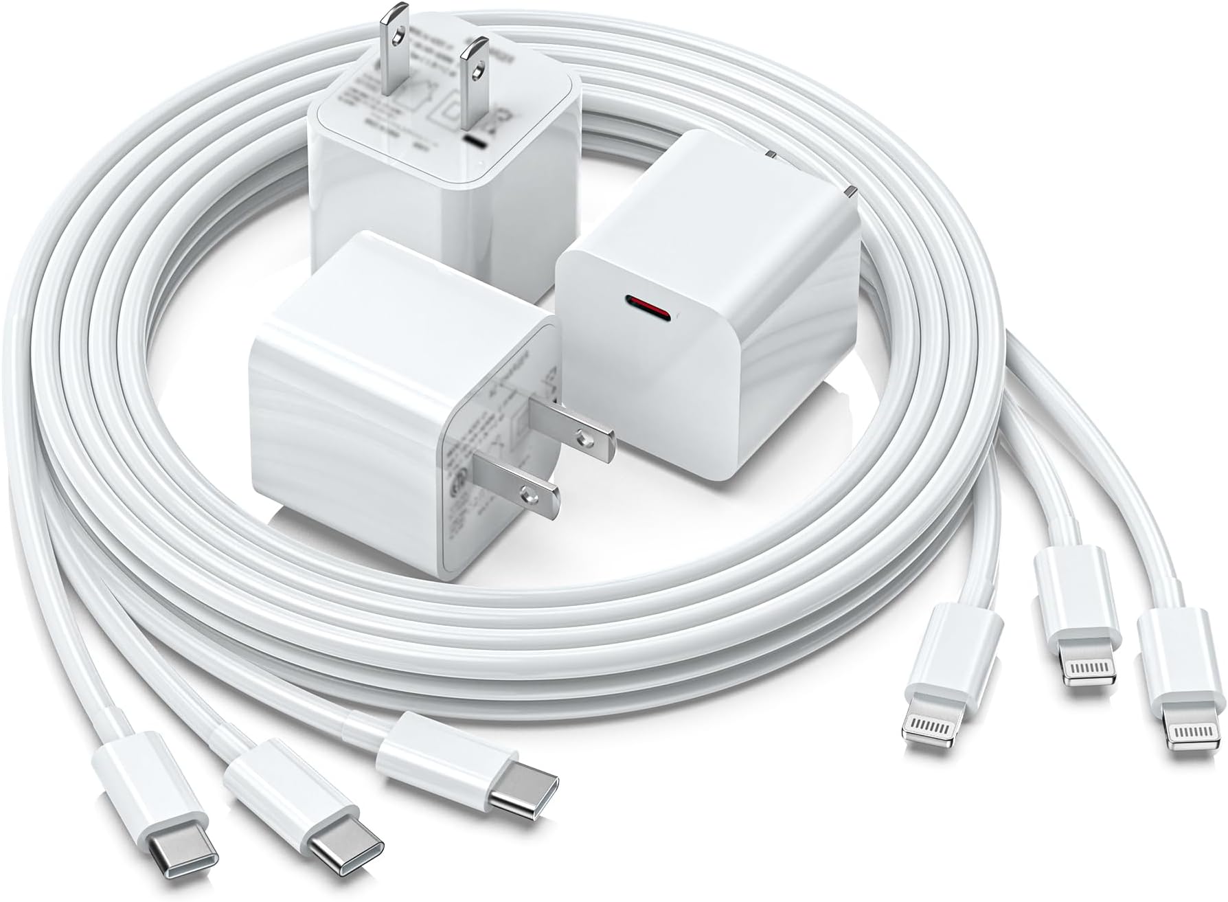 Amazon.com: iPhone Charger and Wall Plug, [Apple MFi Certified] 2Pack ...