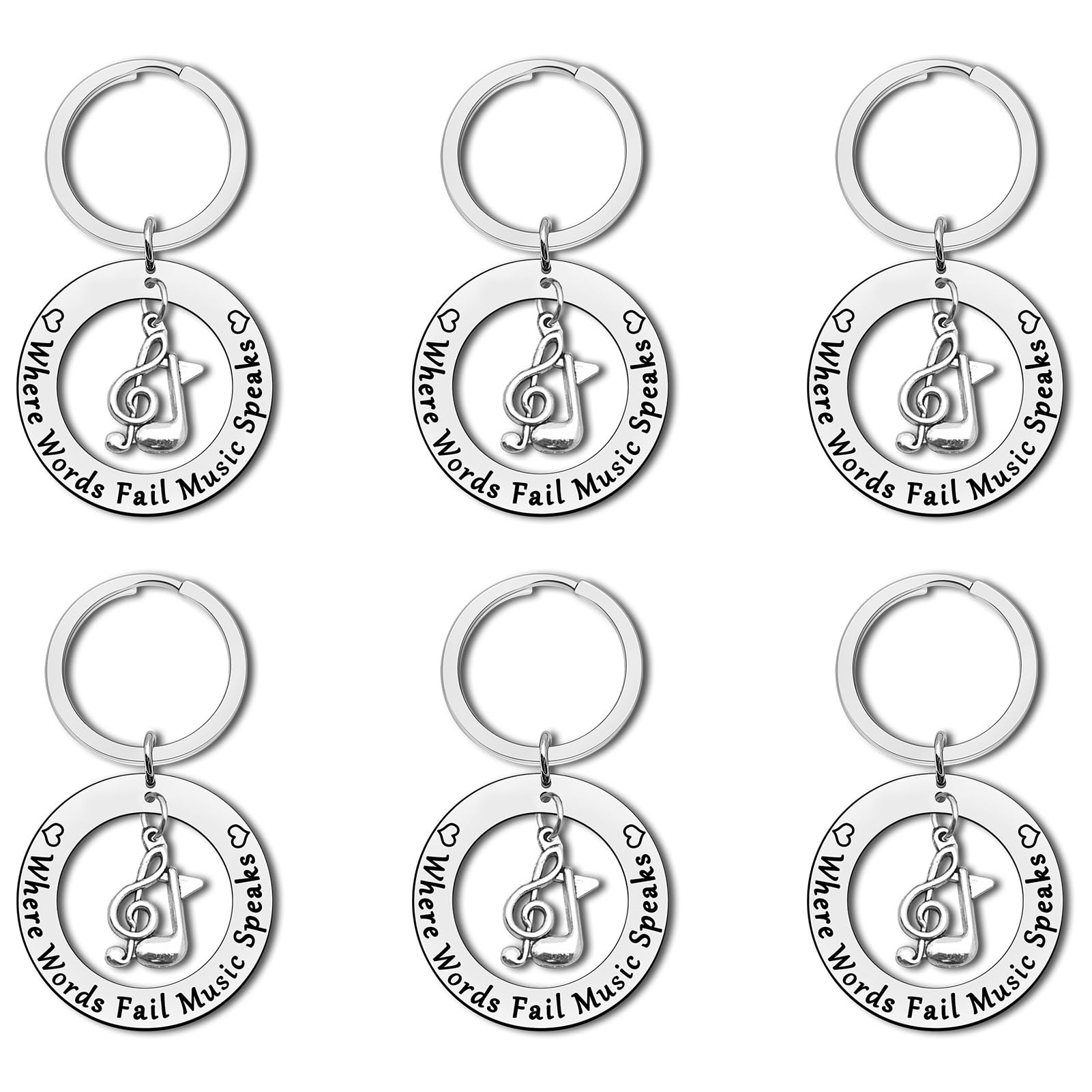 Amazon.com: 6Pcs Music Keychain Music Lovers Gift for Women Men Music ...