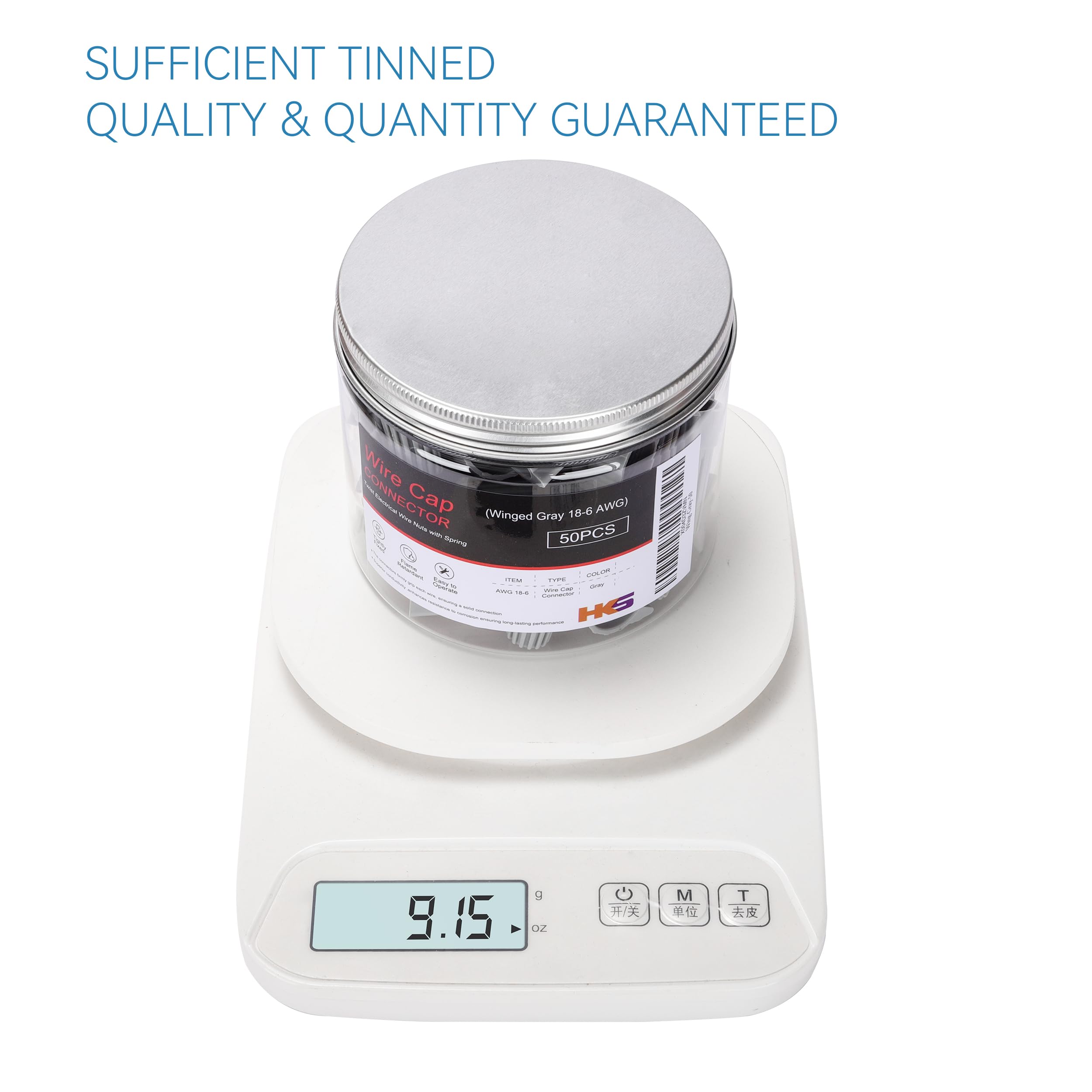 Snapklik.com : HKS 50 PCS Gray Wire Nuts - AWG 18-6 Winged Electrical ...
