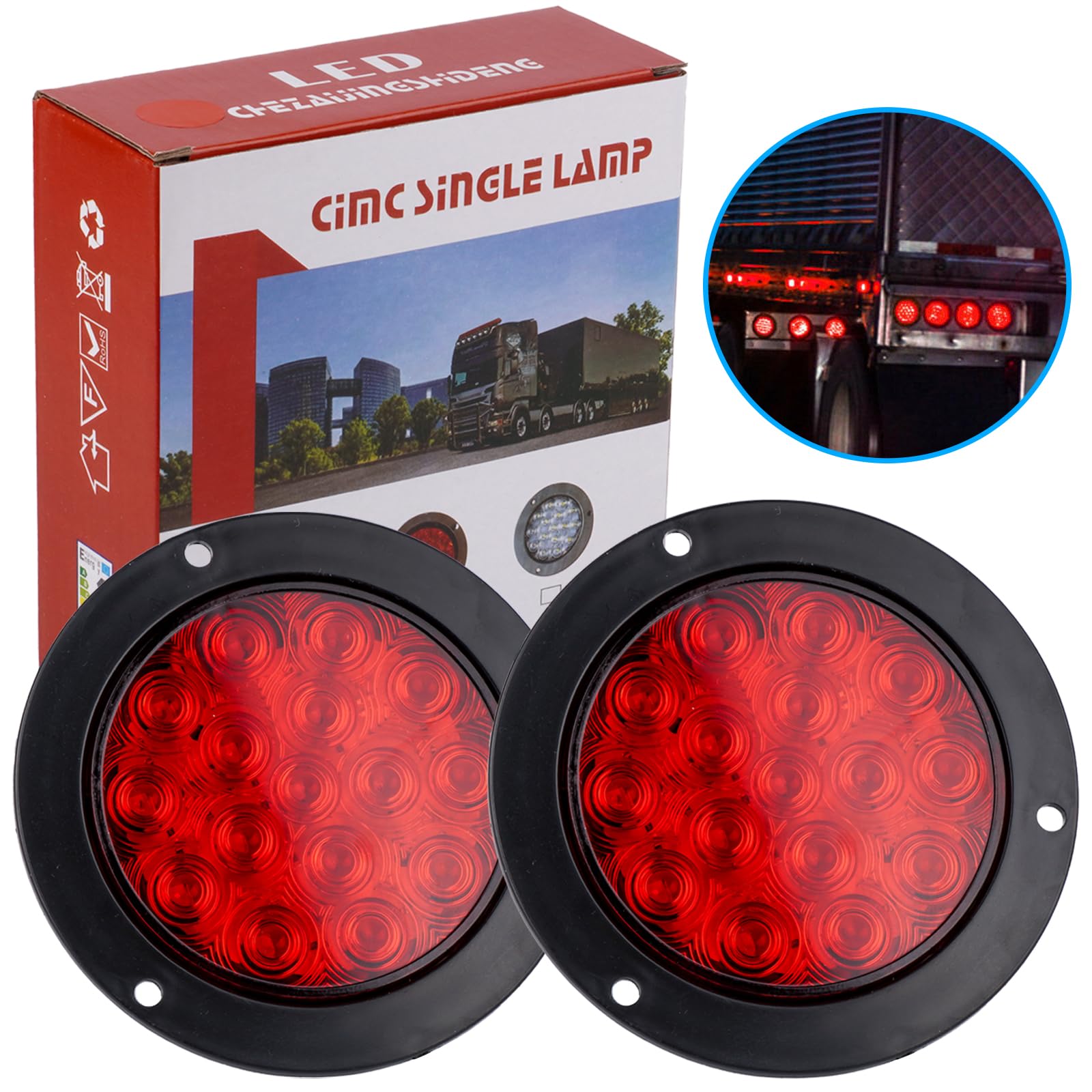 Snapklik.com : 4 Inch Red Led Round Trailer Tail Lights 4" Led Trailer ...