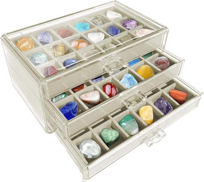 Amazon.com - Rock Display Cabinet - Rock Display Case, 54 Slot Crystal ...