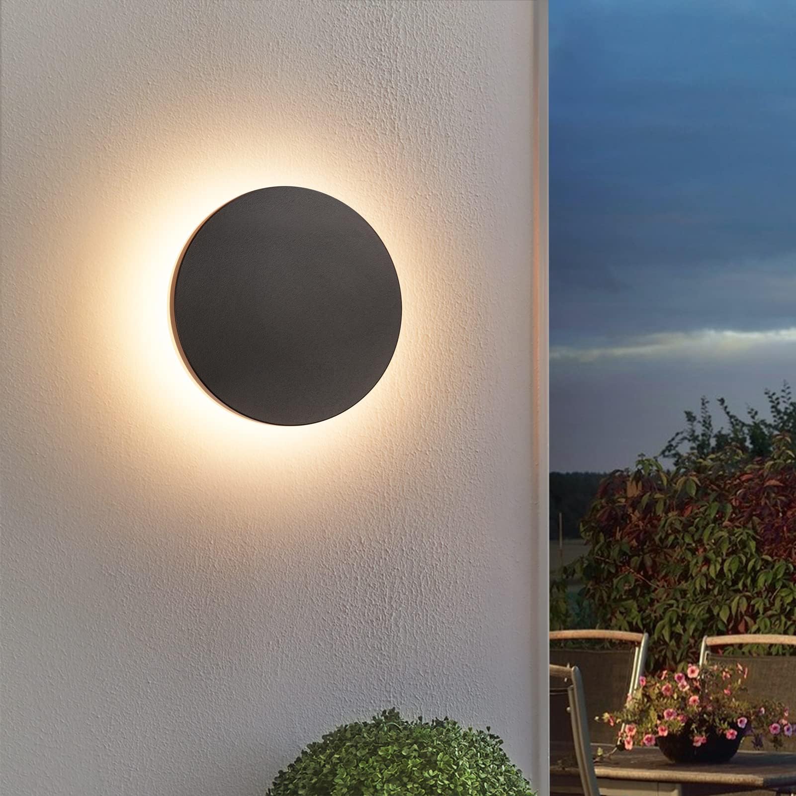 JSXing Aplique de pared LED Eclipse, Lámpara de Pared para Exterior y ...