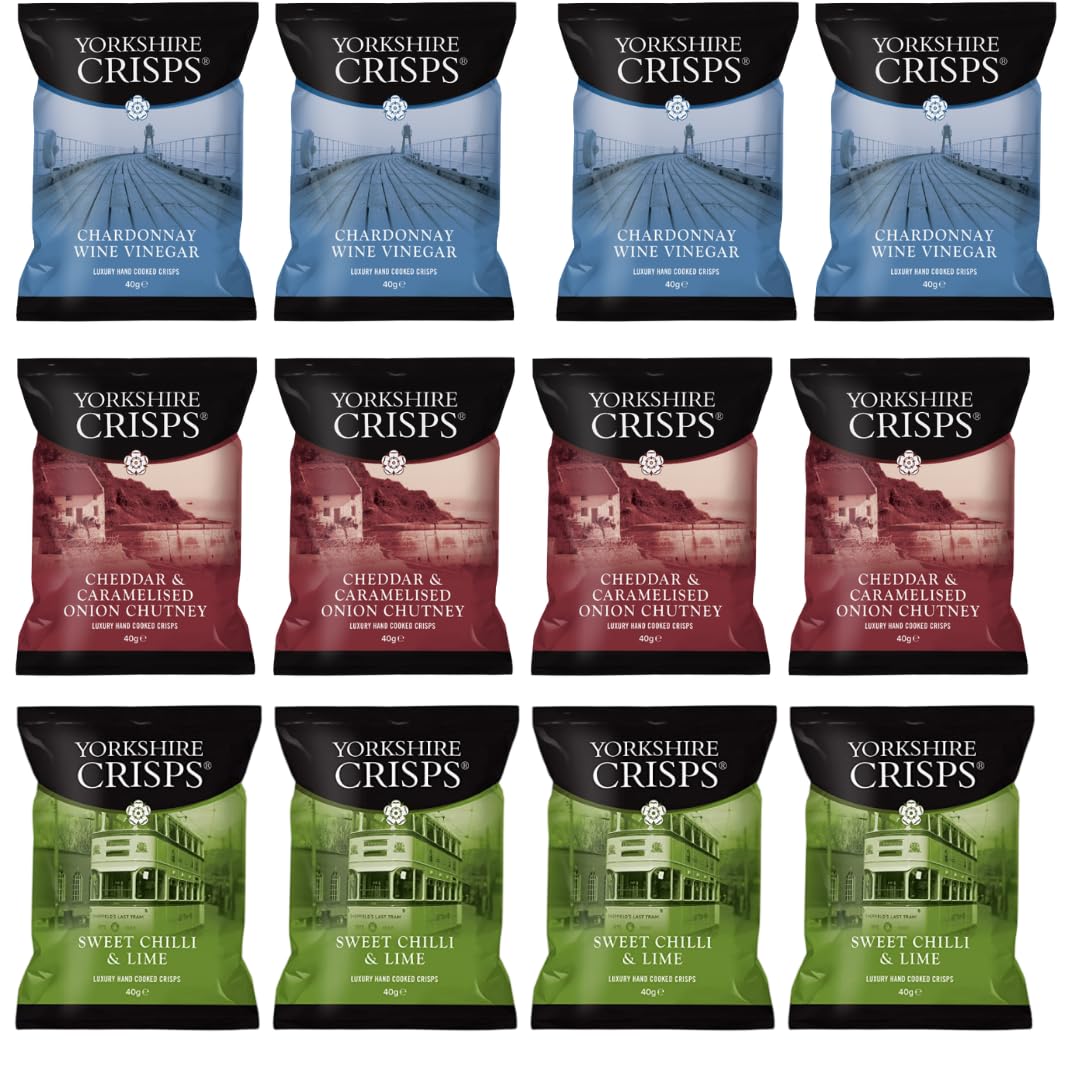 Yorkshire Crisps (12 x 40g) booster multipack (Cheddar & caramelised ...