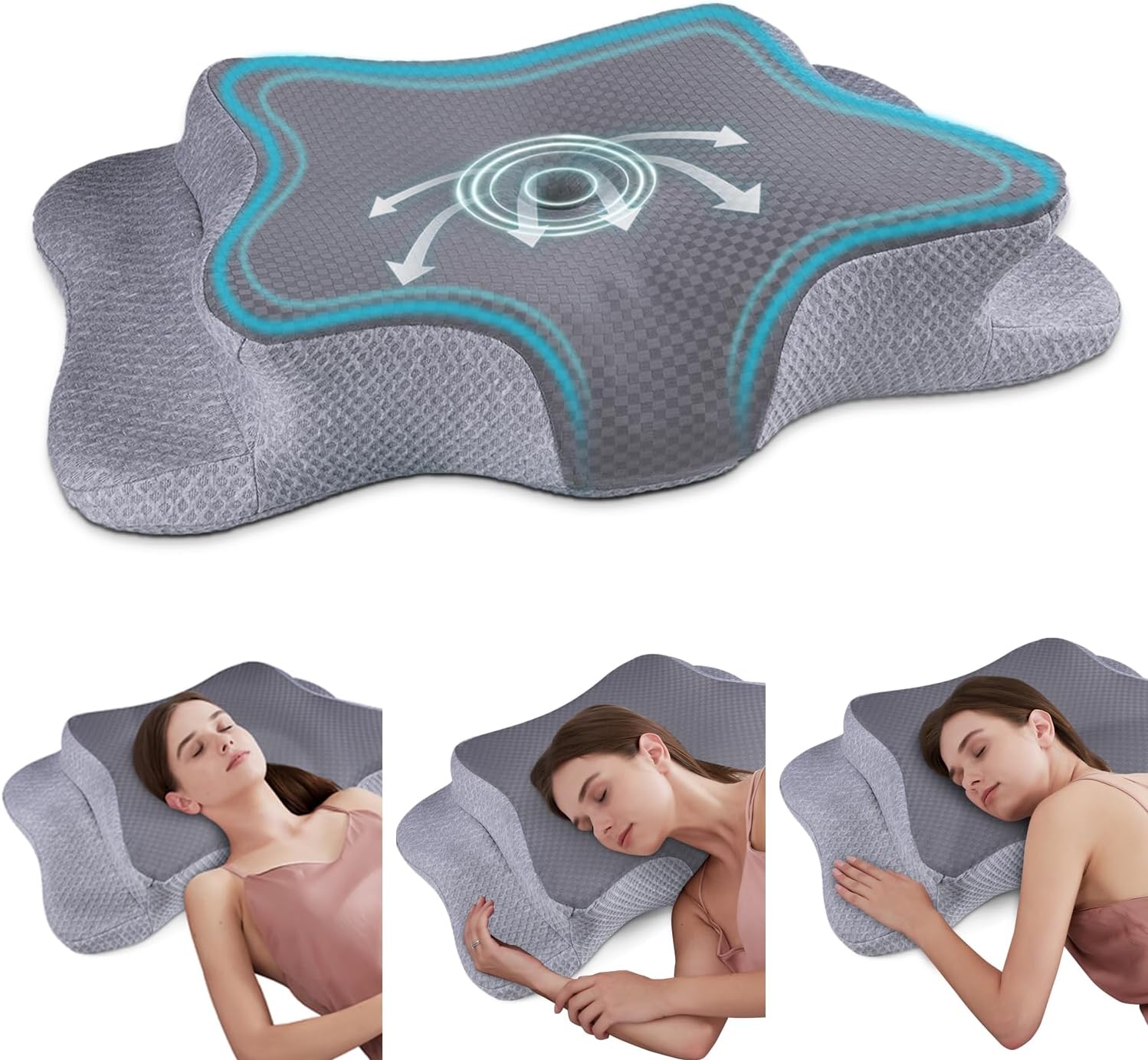 Amazon.com: DONAMA Cervical Pillow for Neck and Shoulder,Contour Memory ...