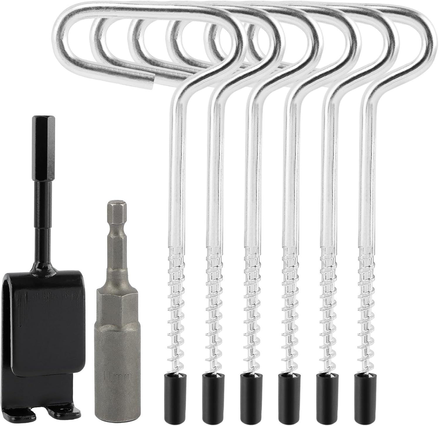 Amazon.com : 8pcs/Set Drill Adapter Kit with Tent Stakes, Ice Anchor ...