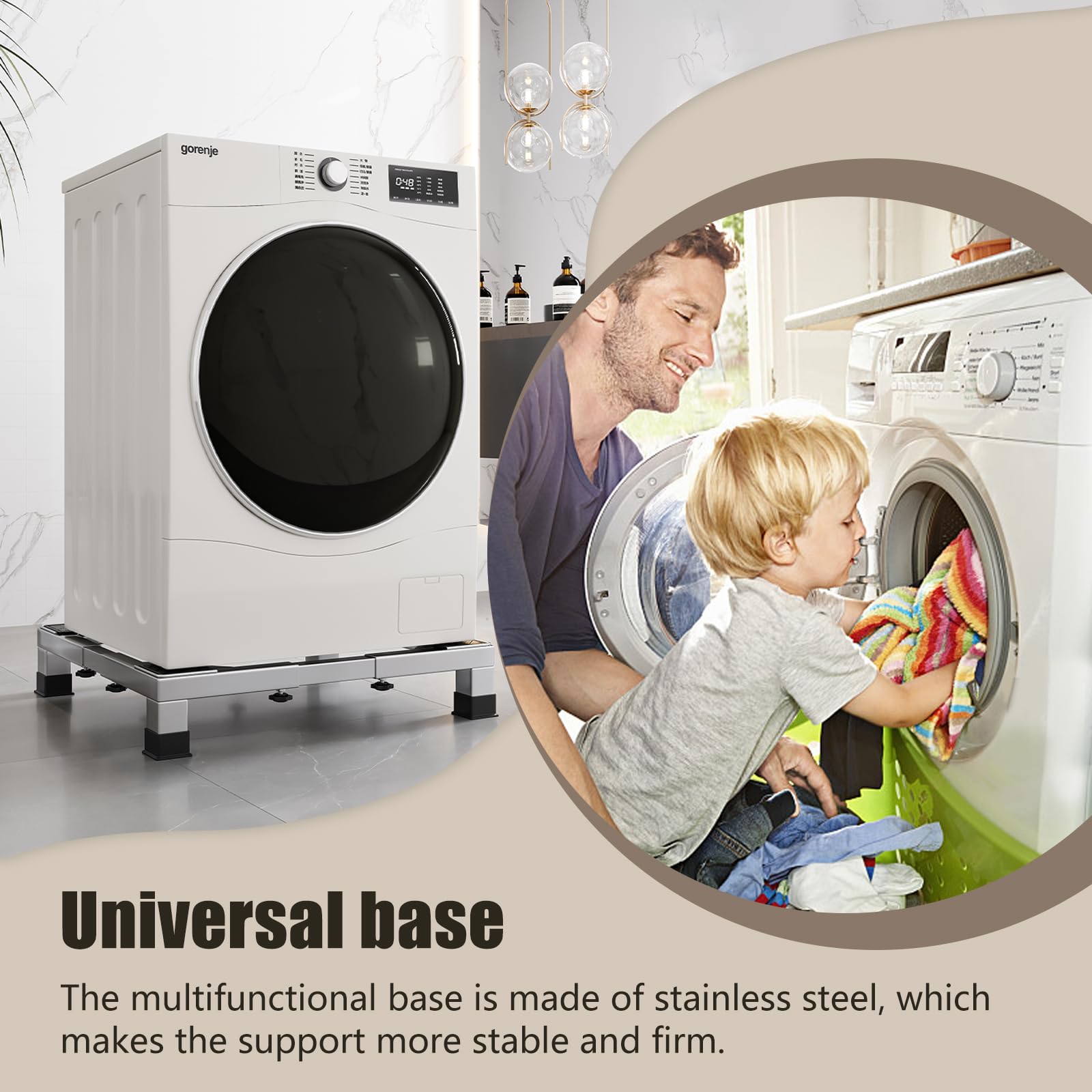 Zsytbyyds Heavy duty All Stainless Steel Mini Fridge Stand Washer and ...