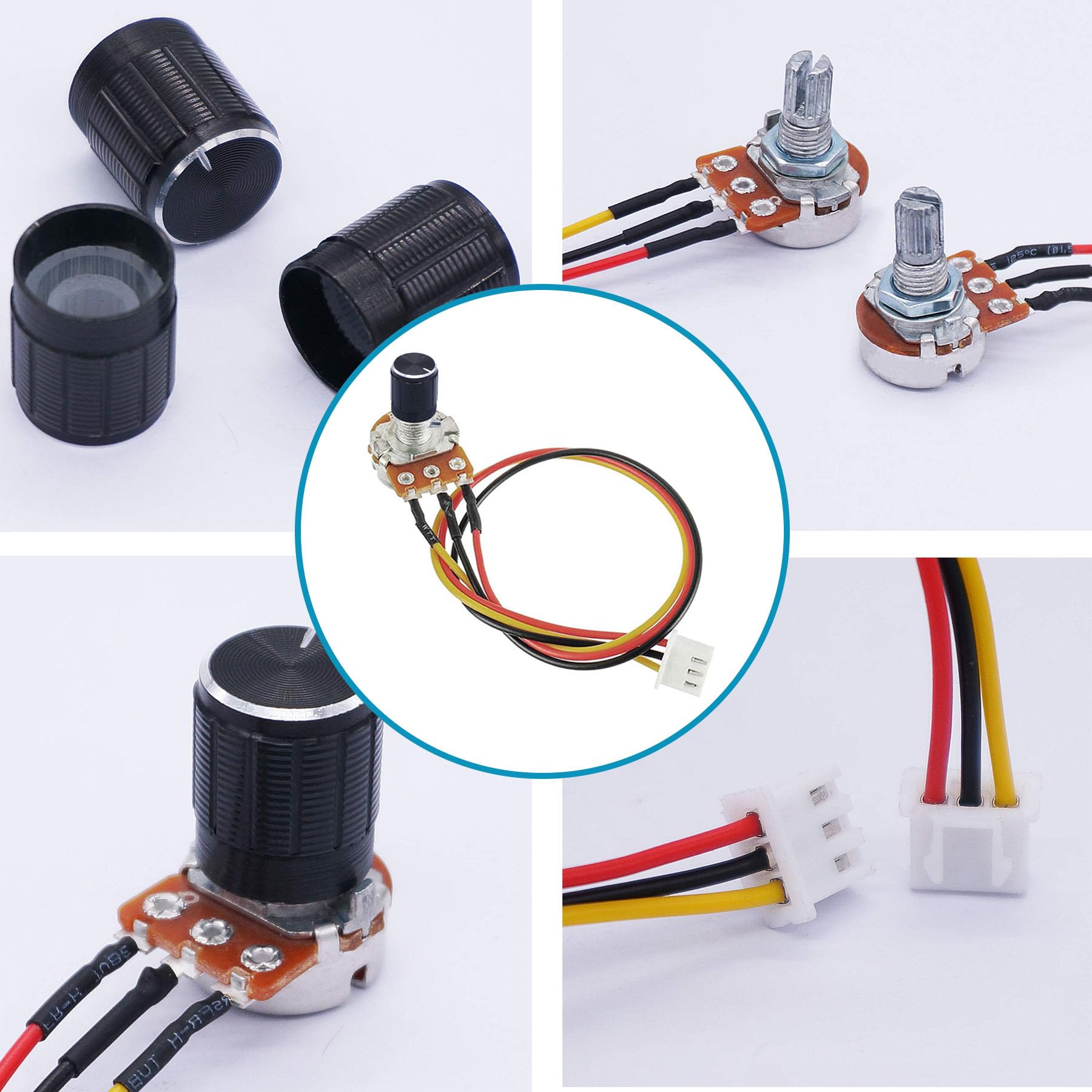 Snapklik.com : Minidodoca 5PCS 5K 10K 50k Ohm Linear Taper Adjustable ...