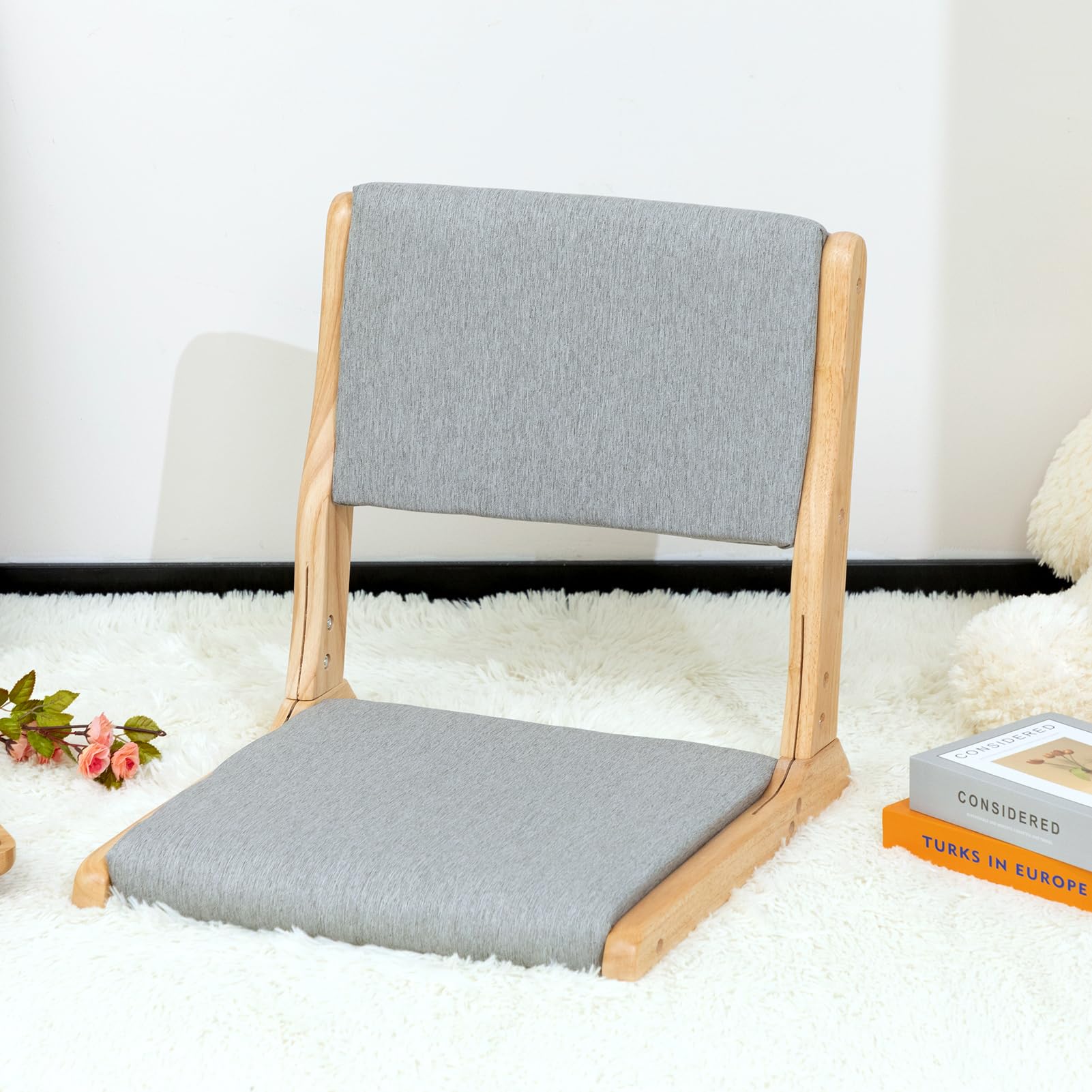 Amazon.com: HollyHOME Floor Chair with Back Support, Foldable Japanese ...