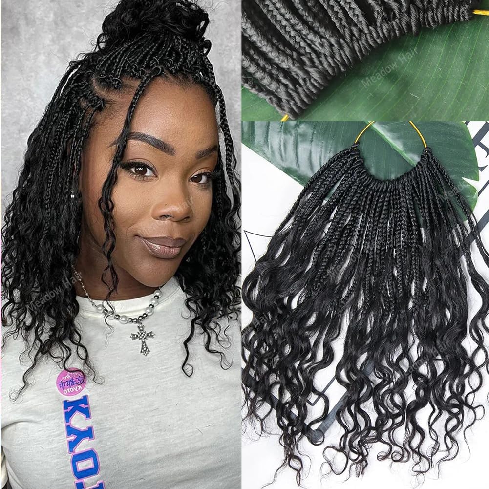 Amazon.com : Crochet Boho Box Braids With Human Hair Pre Looped Hair ...