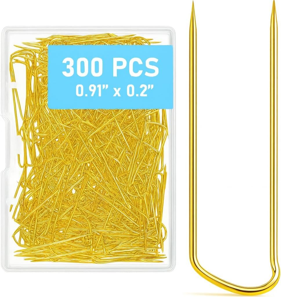 Amazon.com: U Pins for Crafts,300 Pack 0.9" x 0.28" Blocking Pins,Gold ...