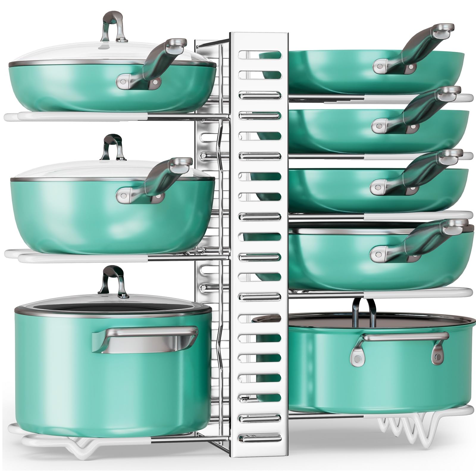 Snapklik.com : PMYEK Pots Pans Organizer Rack Heavy Duty Carbon Steel