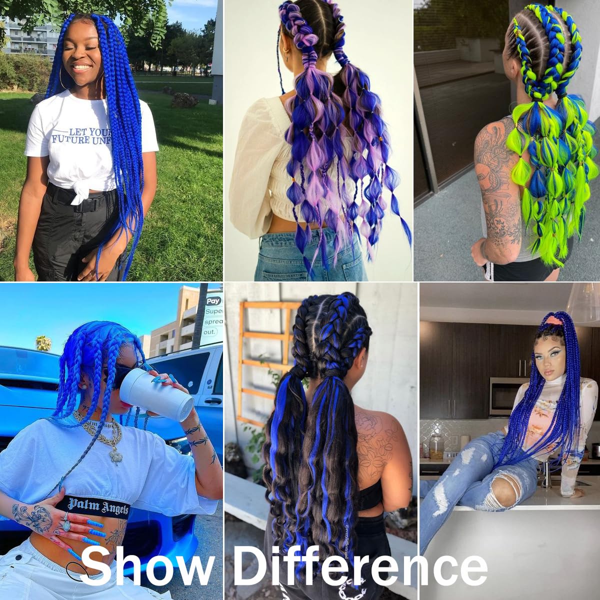 Snapklik.com : Blue Braiding Hair Pre Stretched 30 Inch 2 Pack Color ...