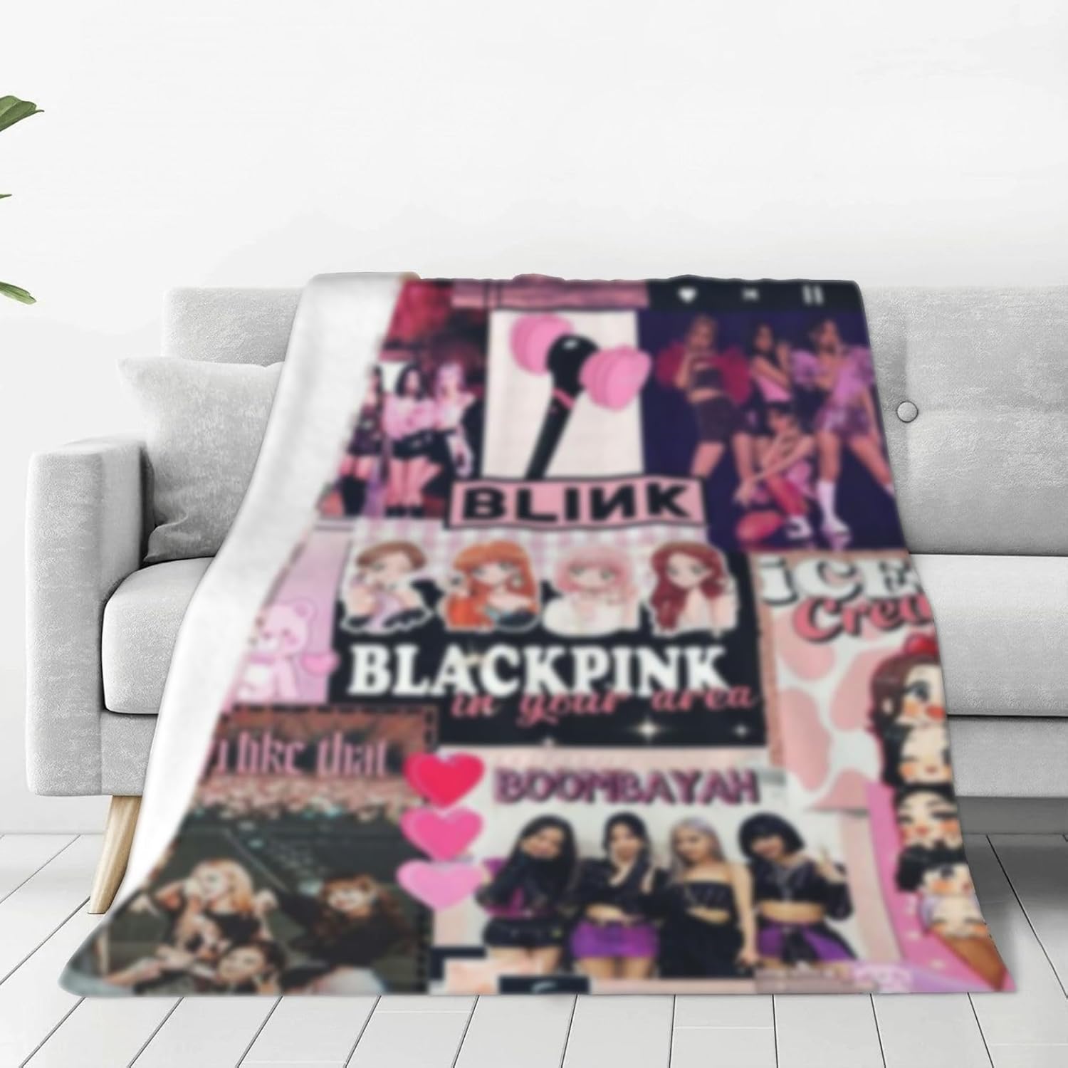 Amazon.com: Korean Singer Blanket Black-Pink Girl Group Blanket Super ...