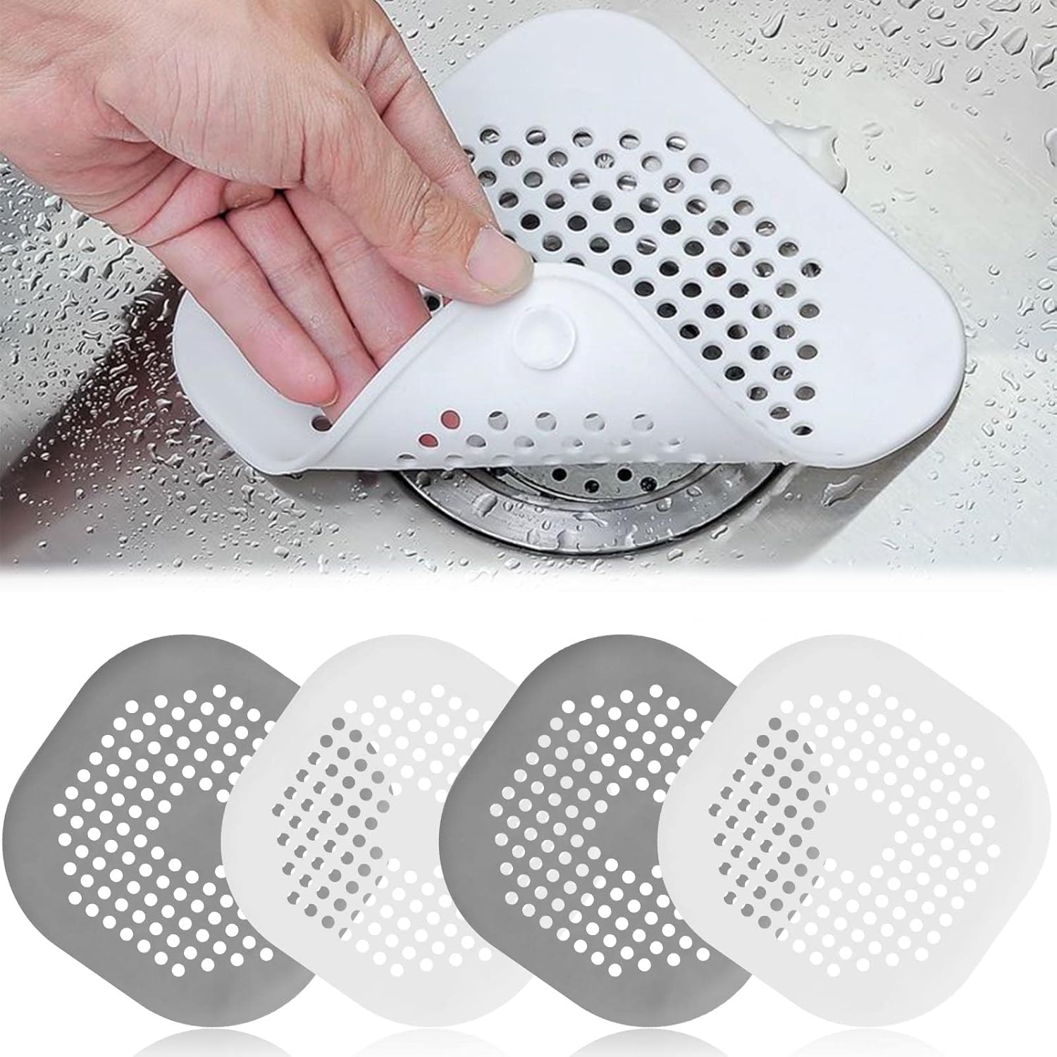 Redamancy 4 Pcs Sink Strainer Protector, Silicone Drain Protector with ...
