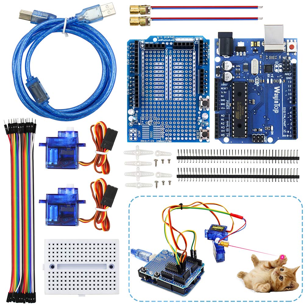 Buy WayinTop Cat Toy Automatic DIY Kit with Tutorial for Arduino UNO, R3 Board with 1.5M USB ...