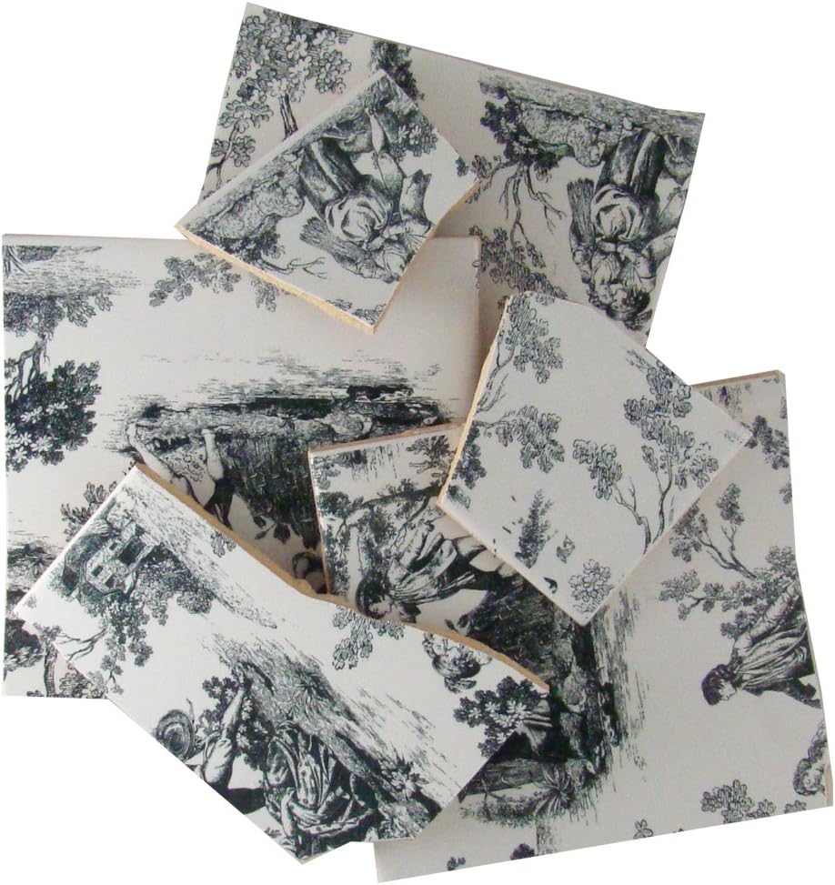 Amazon.com: Jennifer's Mosaics Black Toile Ceramic Tile
