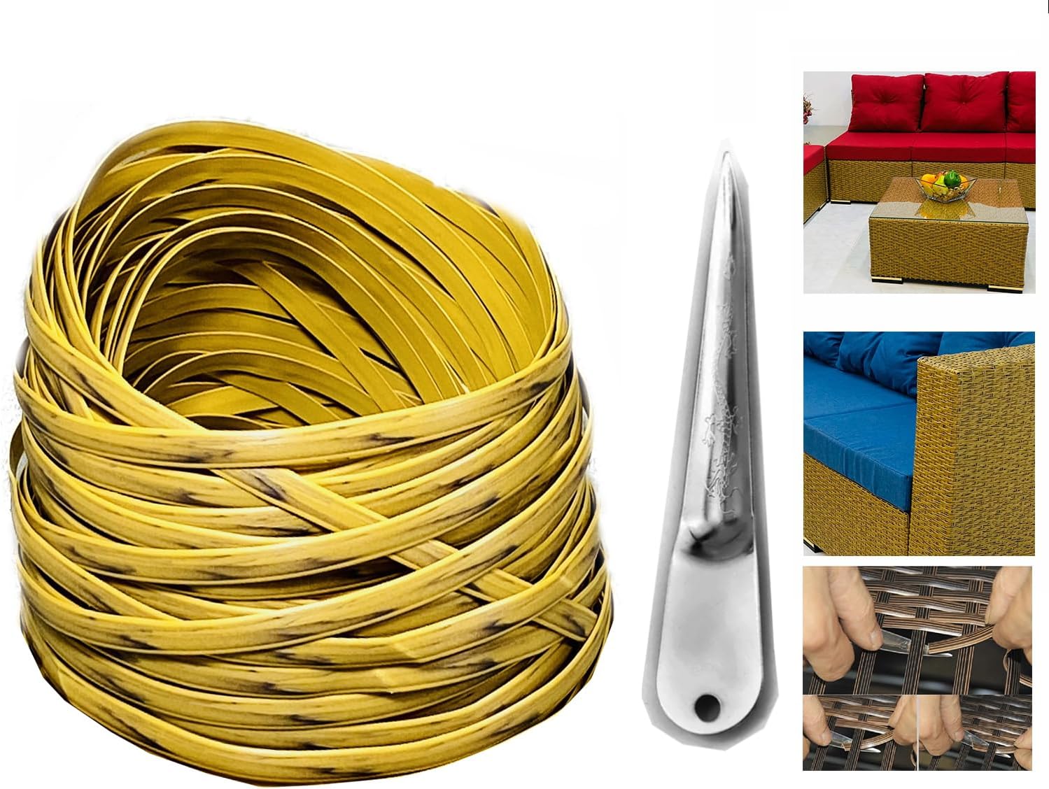 Amazon.com: 115ft Wicker Repair Kit, Yellow Gradient Wicker Chair ...