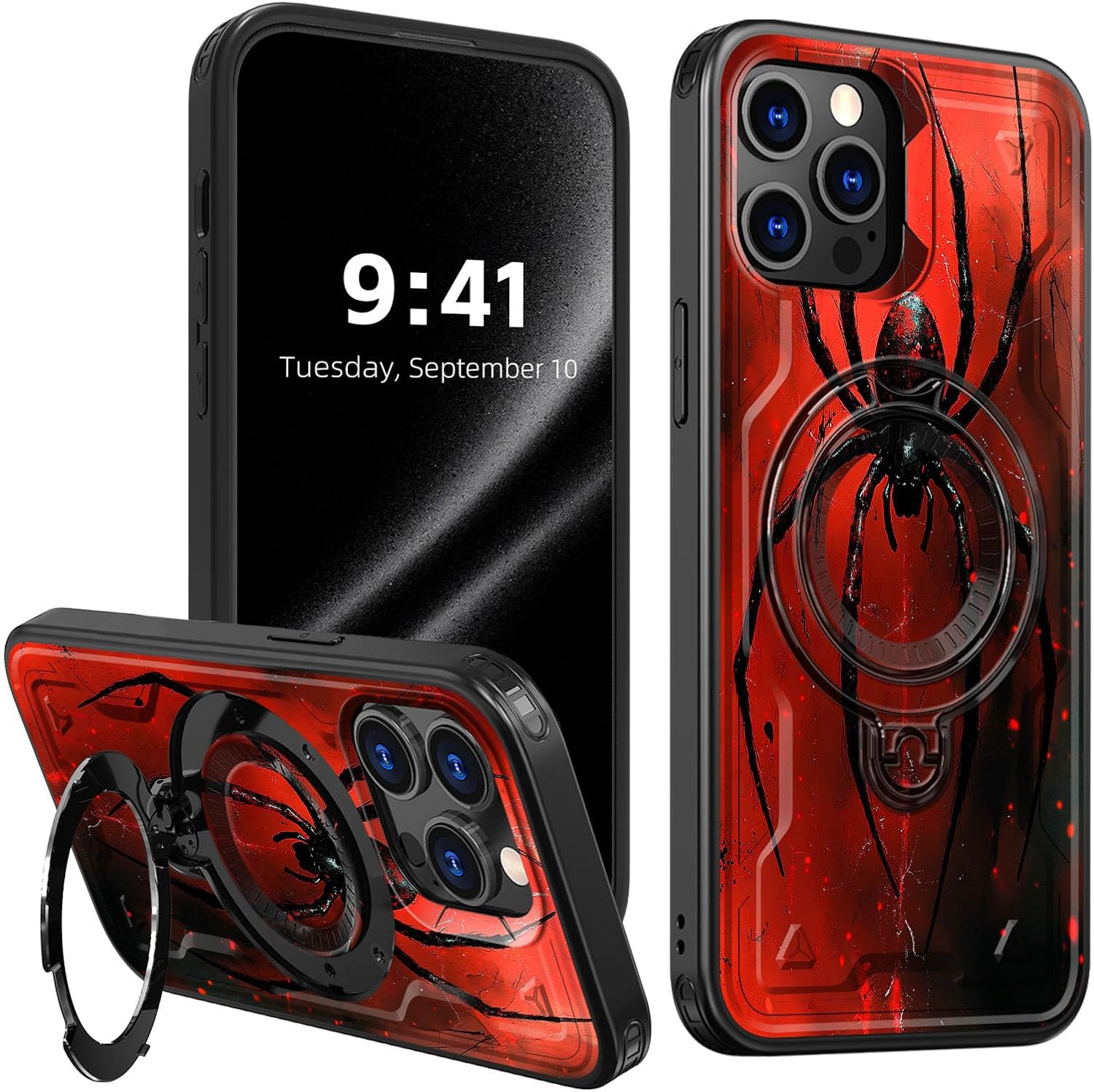 Amazon.com: ETLKJVBL for iPhone 14 Pro Case, Spider in Red Background ...