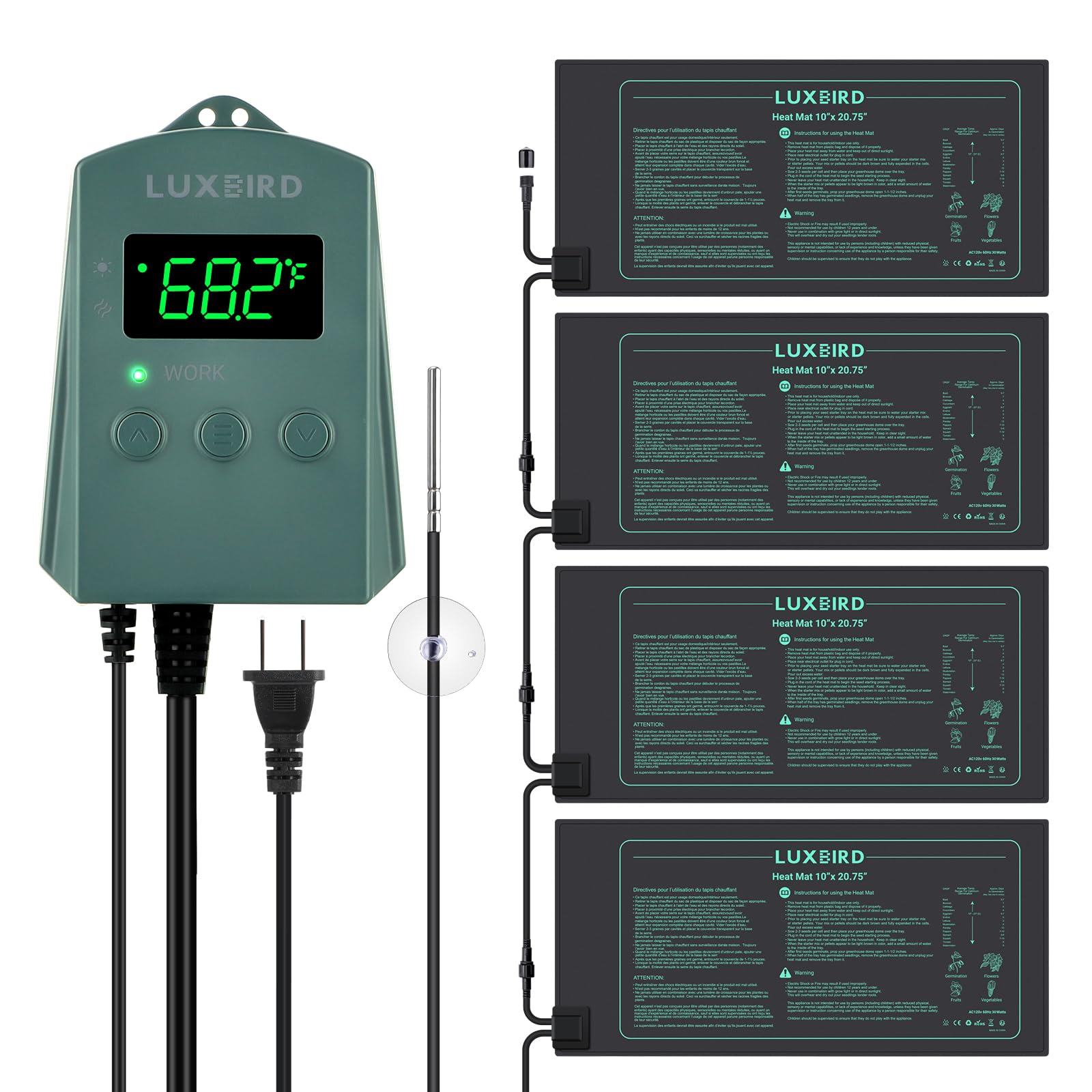 Amazon.com : LUXBIRD LB-1SC Temperature Controller with 4 Pack Daisy ...