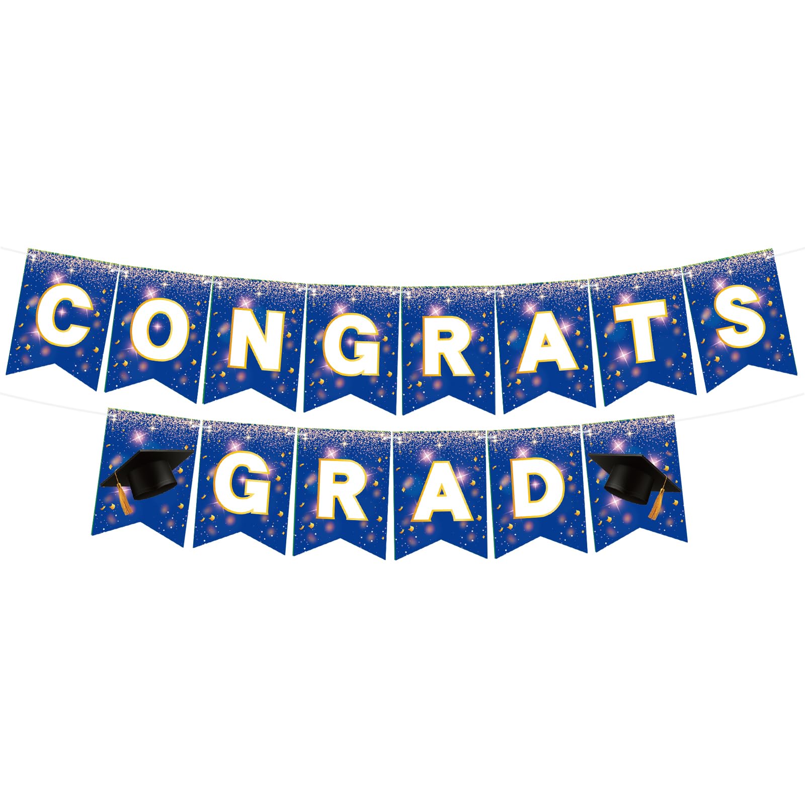 Amazon.com: YQUQWN, Blue Graduation Banner - No DIY, Congrats Grad ...