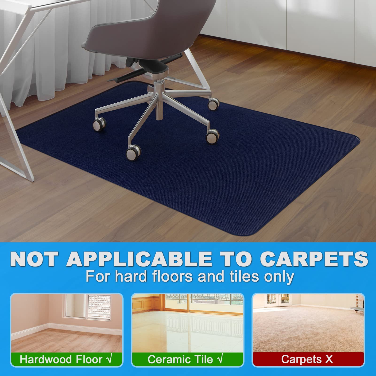 Snapklik.com : Edging Office Chair Mat For Hardwood & Title Floor, 55 ...