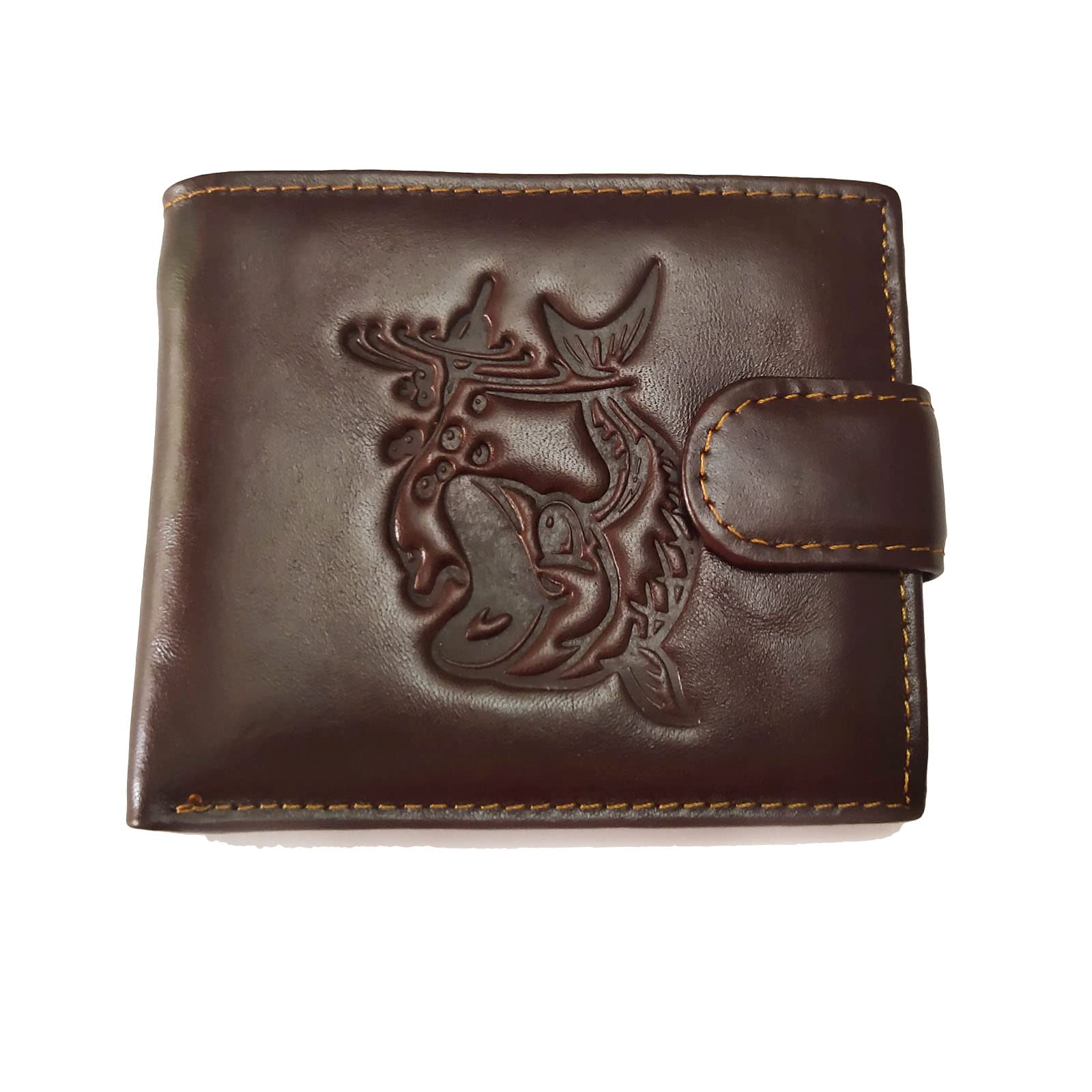 Amazon.com: East Rain Biting Bass Pattern Leather Multifunctional ...