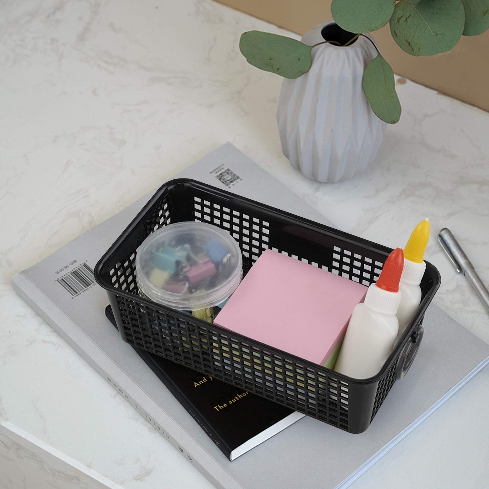 Snapklik.com : Tstorage Black Small Plastic Storage Baskets