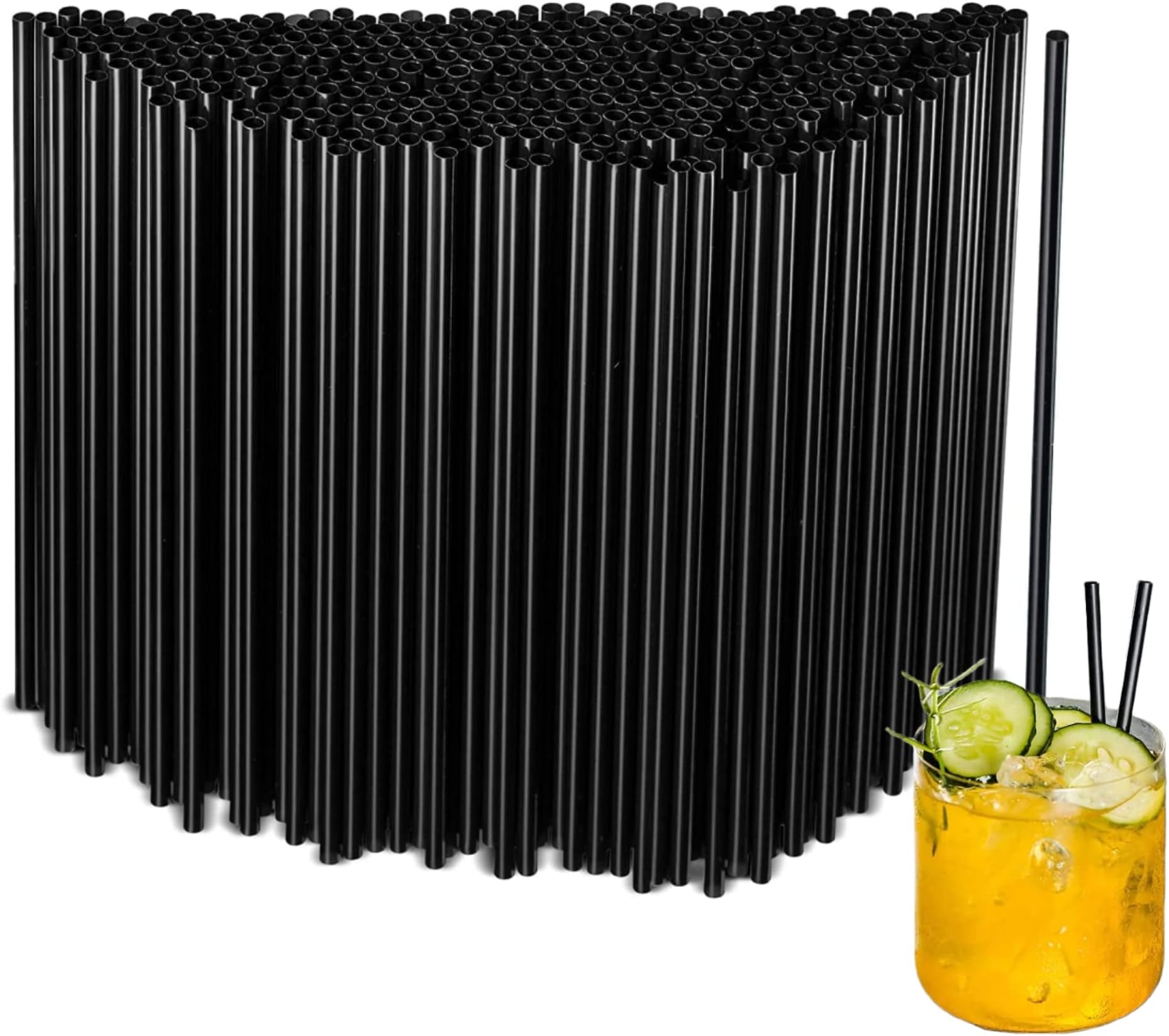 Amazon.com: AmerCare 5.75 Inch Jumbo Black Unwrapped Straws, Case of ...
