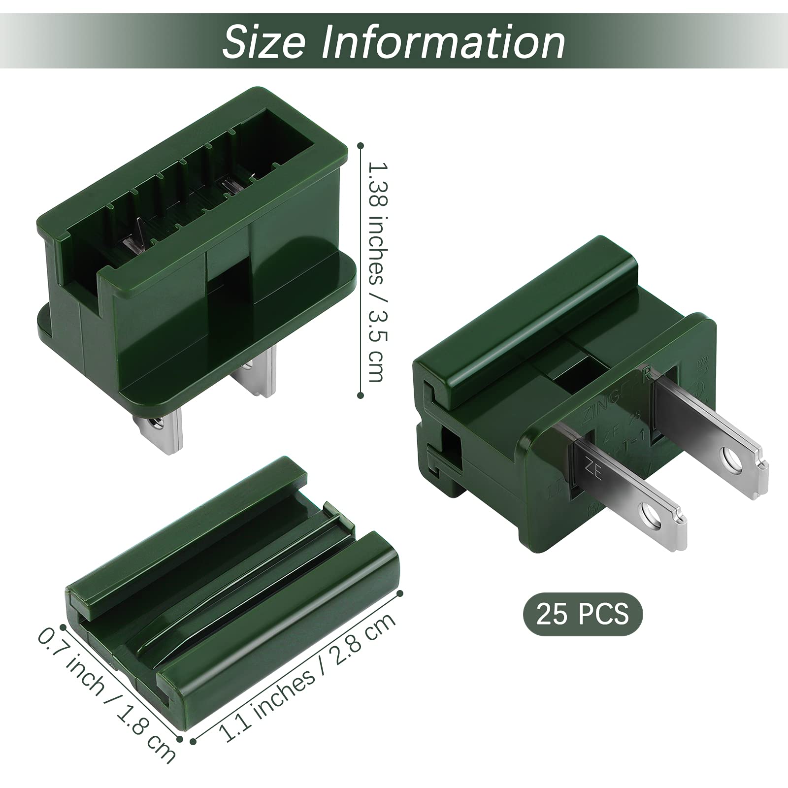 25 Pack SPT-1 Female Light Slip Plugs - Vampire/Zip Plugs For Holiday ...