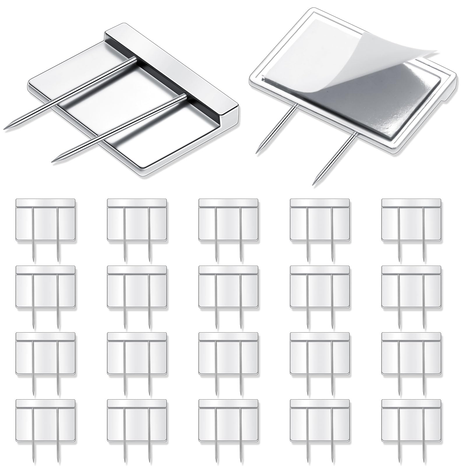 Amazon.com : Amylove 20 Pcs Silver Cubicle Pins Partition Pins Fabric ...