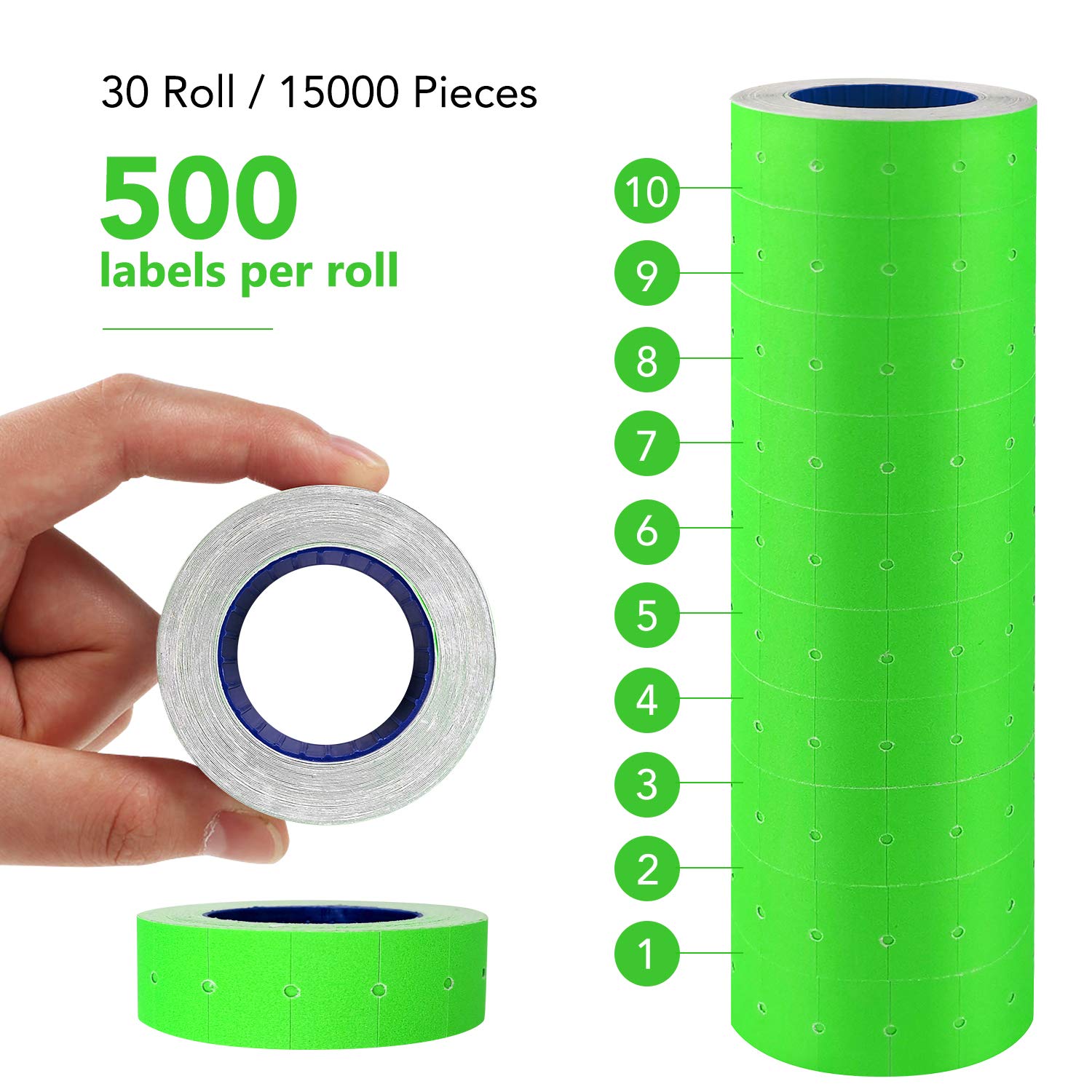 Snapklik.com : 30 Rolls 15000 Price Gun Labels For Mx-5500 White Price ...