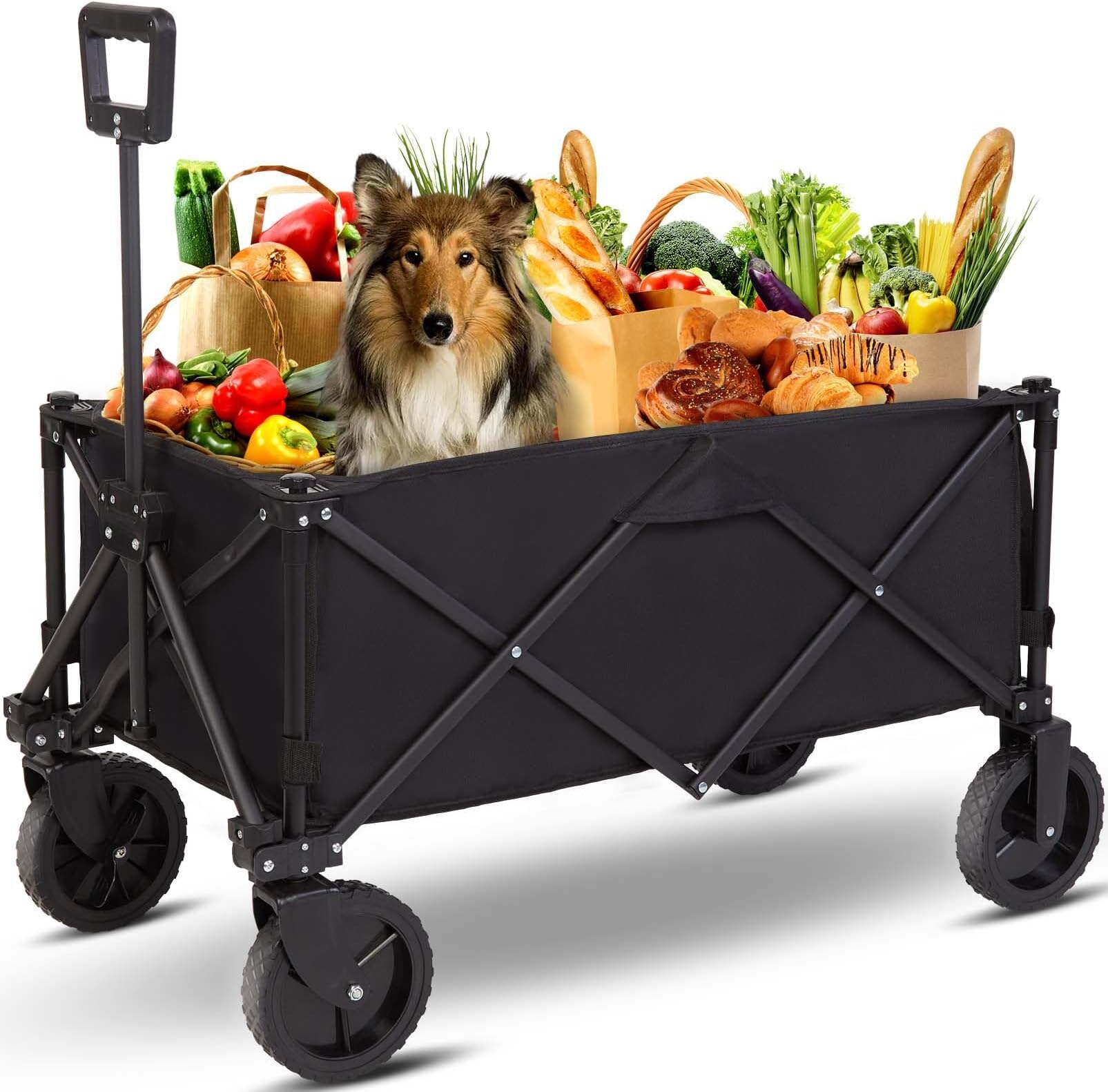 Amazon.com: Foldable Wagon Collapsible Folding Cart: Portable Utility ...