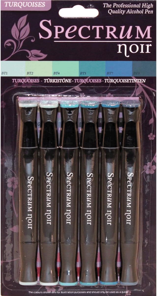 Spectrum Noir 6 Pen Set-Turquoises, Multi : Amazon.co.uk: Stationery ...