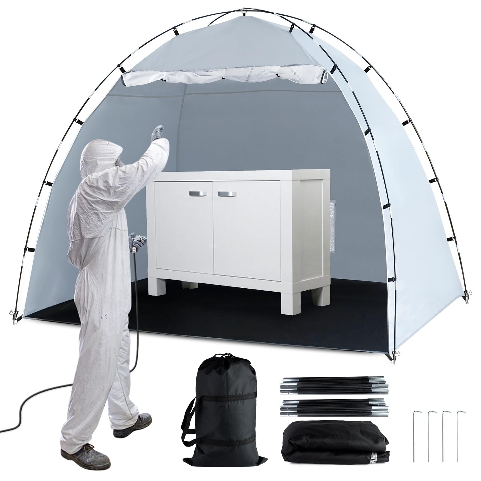 Amazon.com: Portable Paint Booth Tent, Siebwin Large 8(L) x6(W) x6(H ...