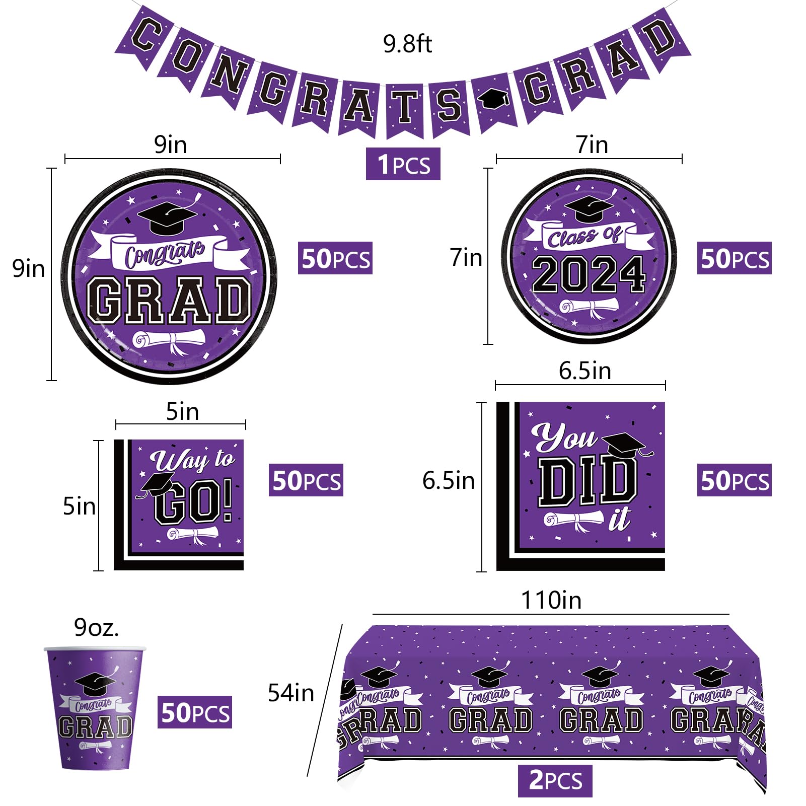 Snapklik.com : Purple Graduation Decorations Class Of 2024, Graduation ...