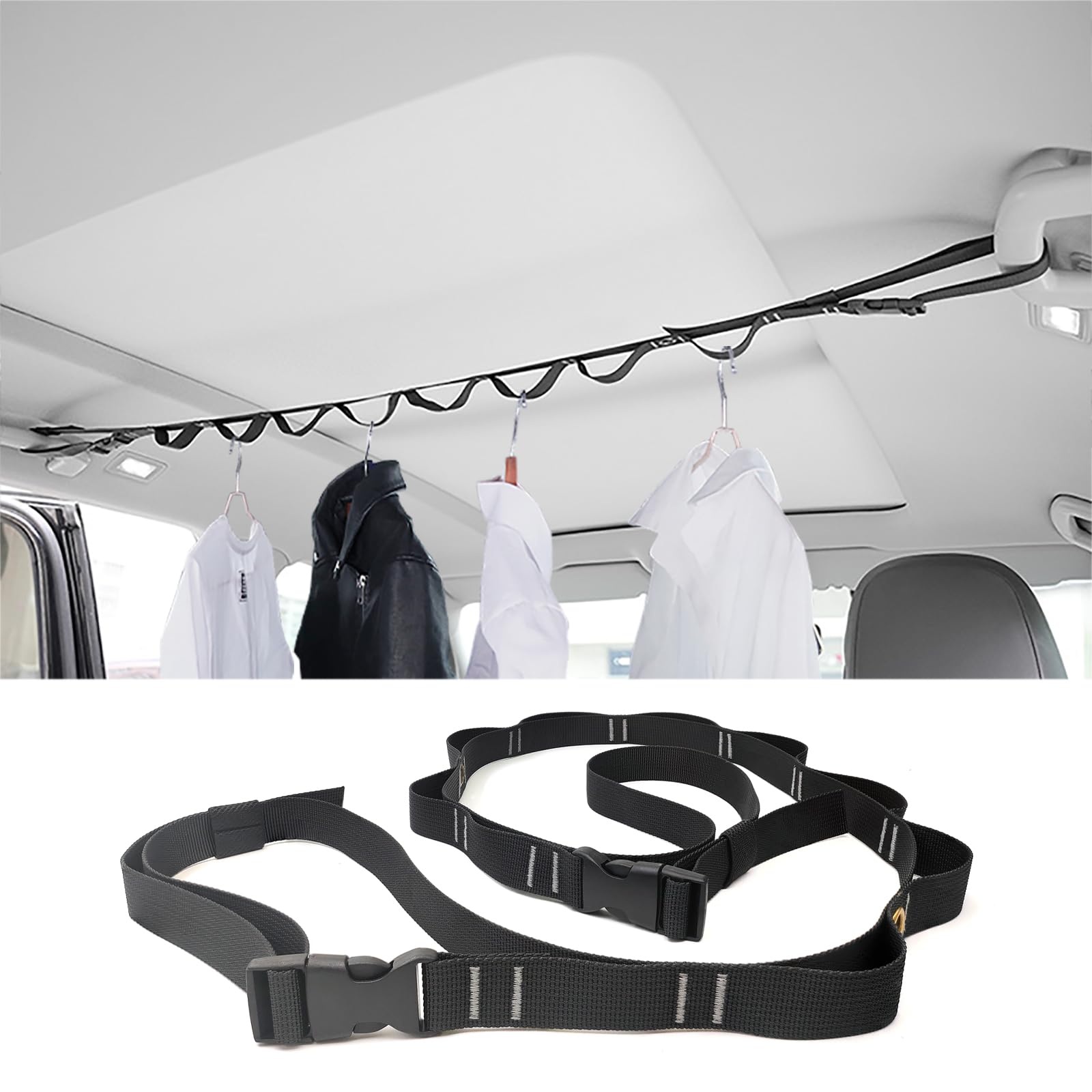 Amazon.com: Car Clothes Hanger Bar, Adjustable Car Travel Clothesline ...