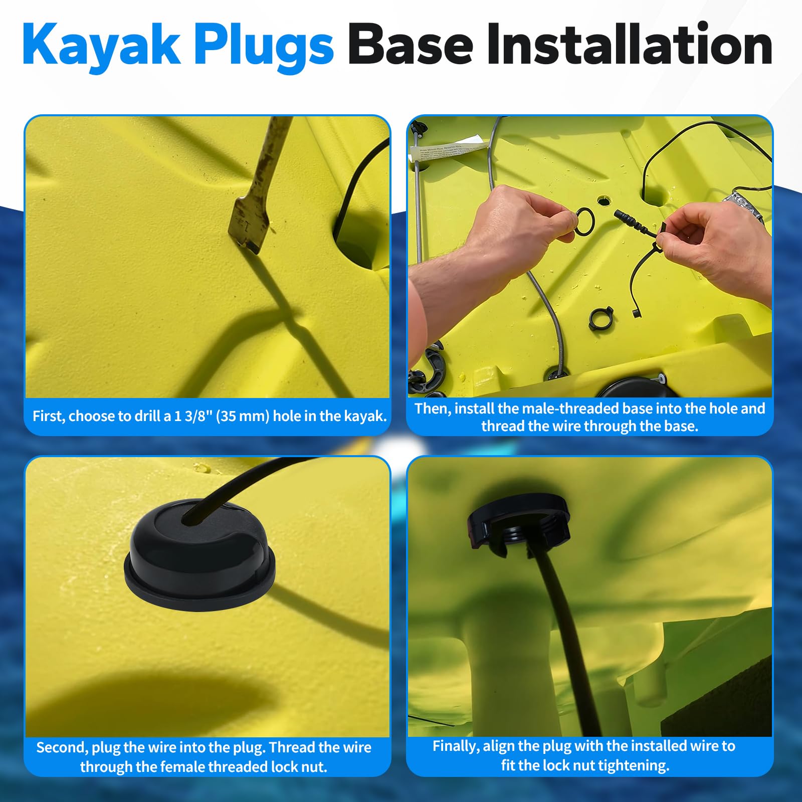 Kayak Battery Kayaks Through Hull Wiring Kits, Replacement Kayak Thru ...