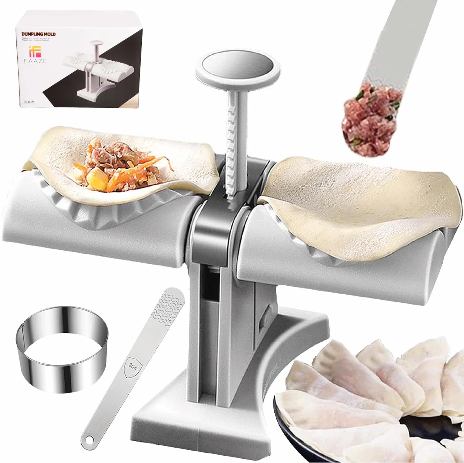 Amazon.com: FAAZE Household Double Head Automatic Dumpling Maker ...