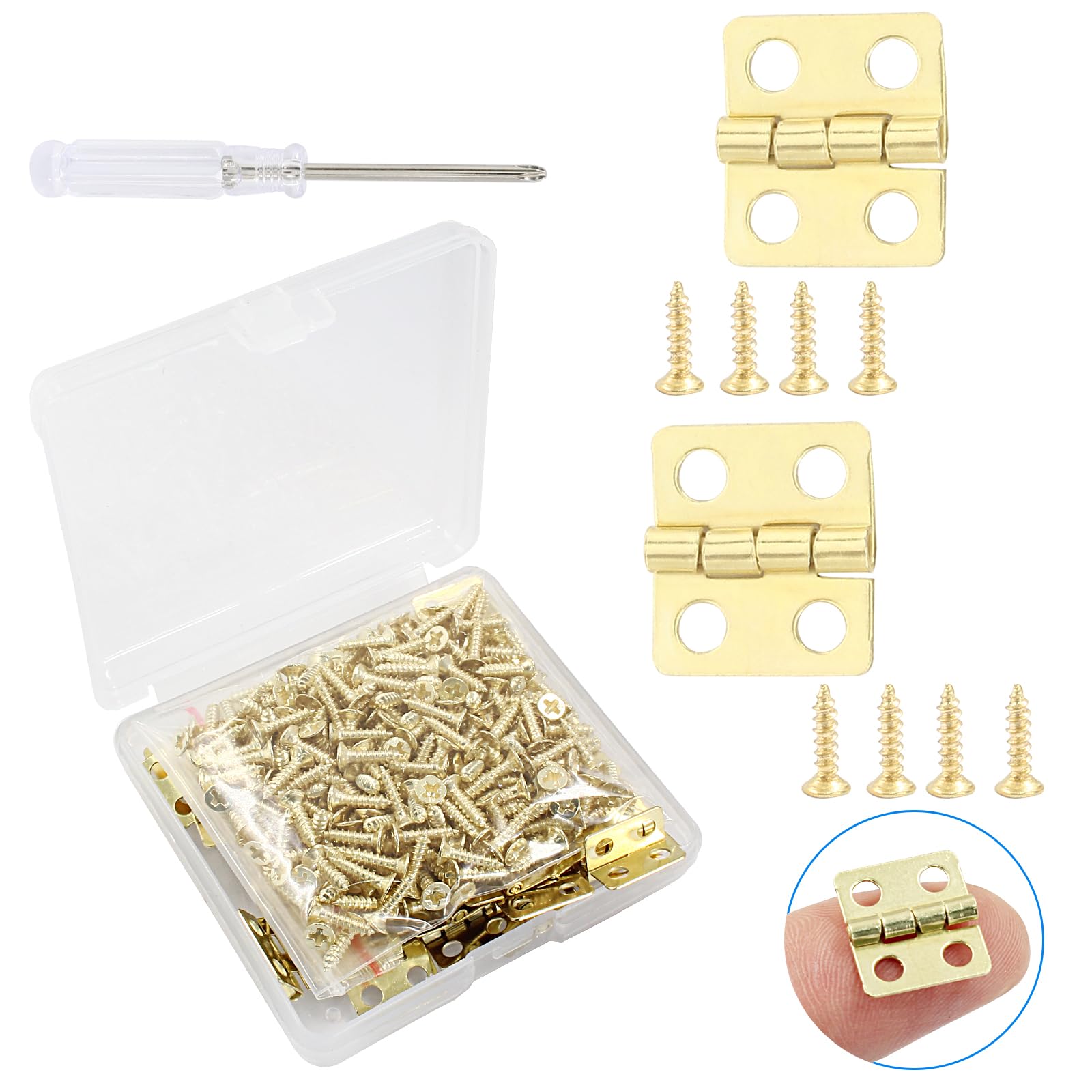 Biaungdo 60 Pcs Metal Mini Hinges, 180 Degree Rotation Miniature ...