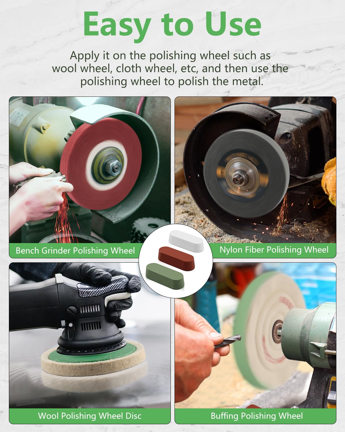 Snapklik.com : Metal Polishing Compound Kit 11.65 Oz Kit - ZORUNNA 3Pc ...