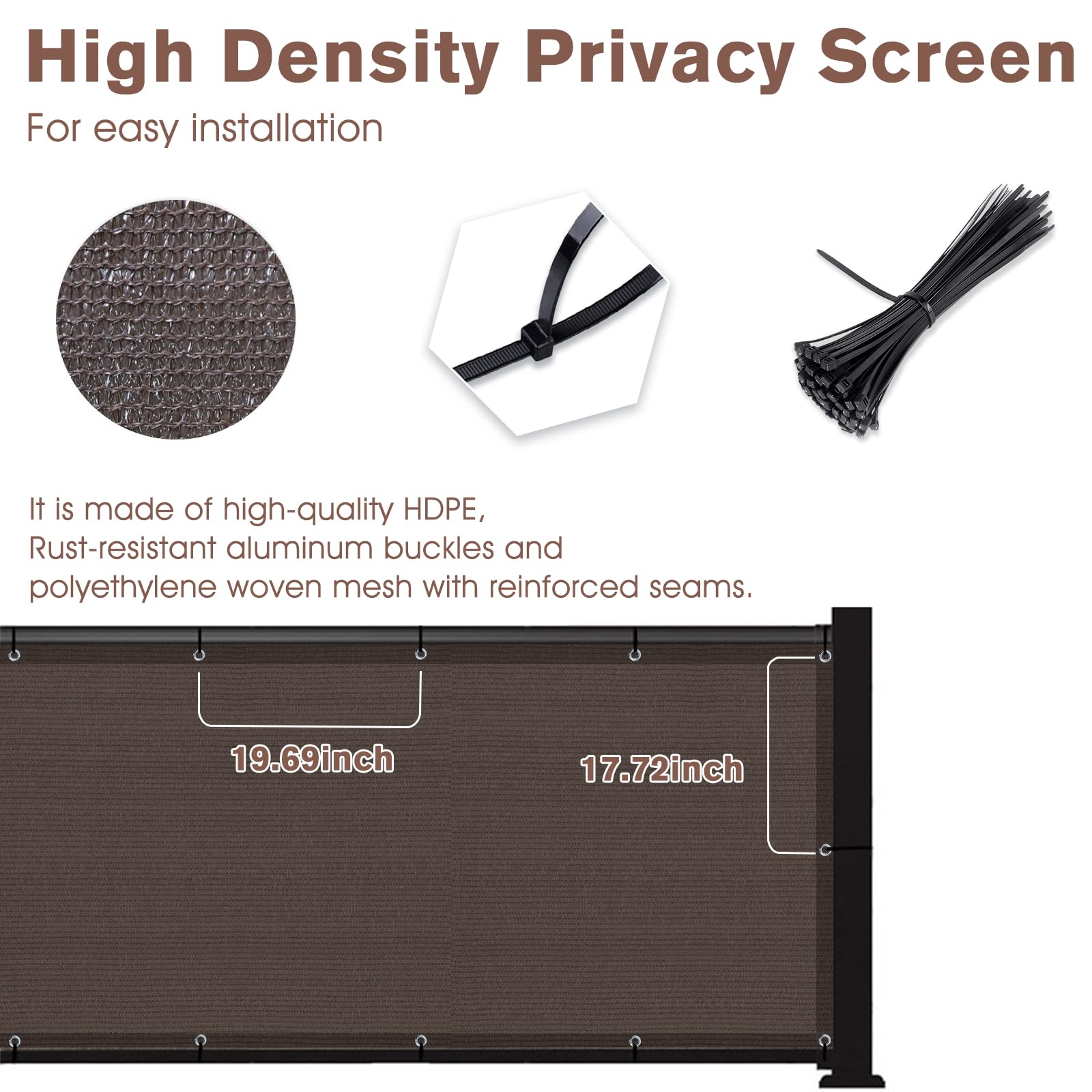 Snapklik.com : 3x10 Chocolate Balcony Privacy Screen Fence, Apartments ...