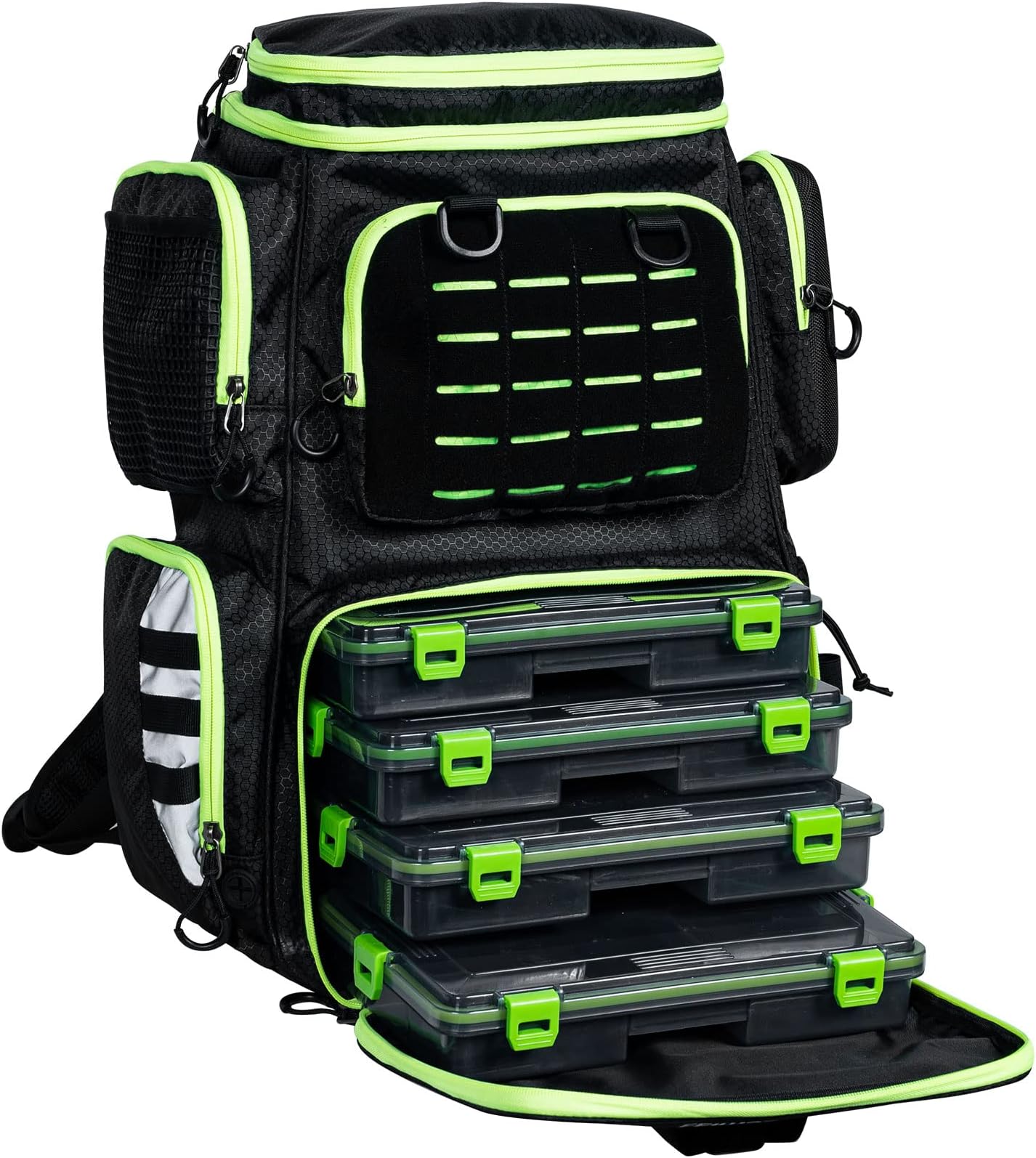 Amazon.com: PLAY-KING Fishing Backpack Tackle Box Bag with Rod Holder ...