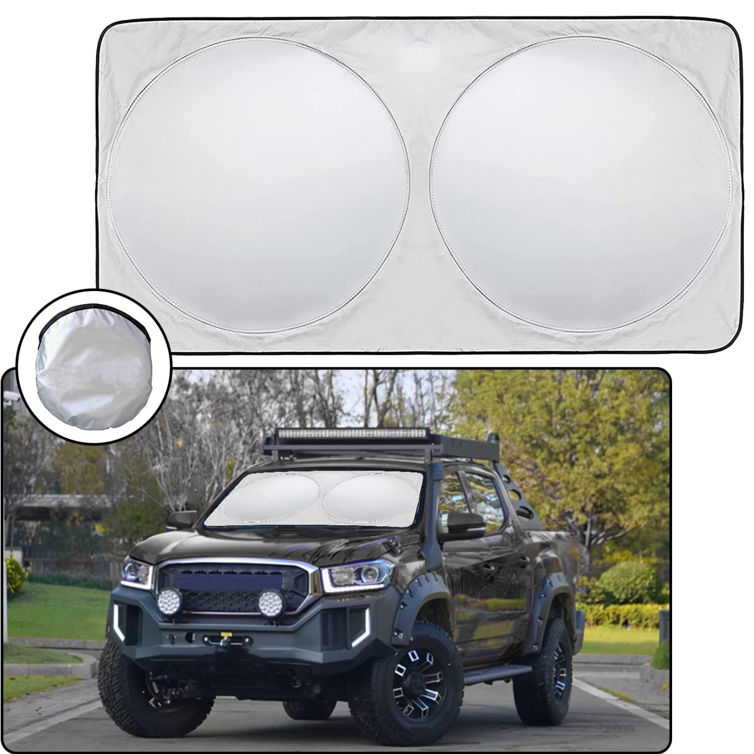Amazon.com: Gseigvee Car Front Windshield Sun Shade, Reflective Fabric ...