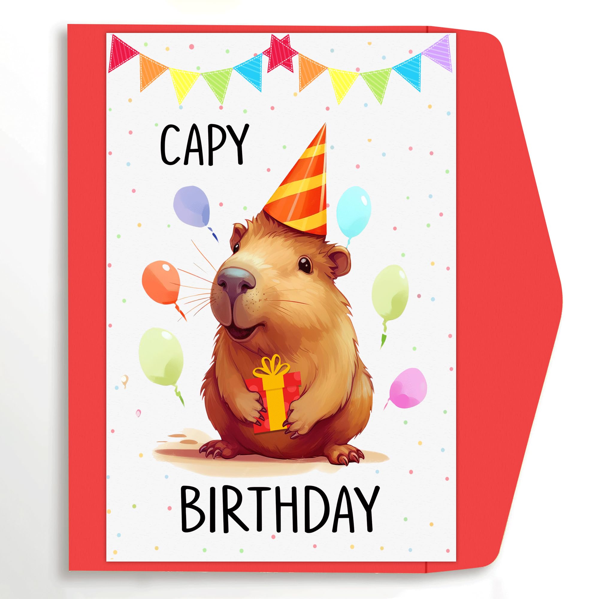 Amazon.com : popmazing Funny Birthday Card, Cute Capy Birthday Greeting ...