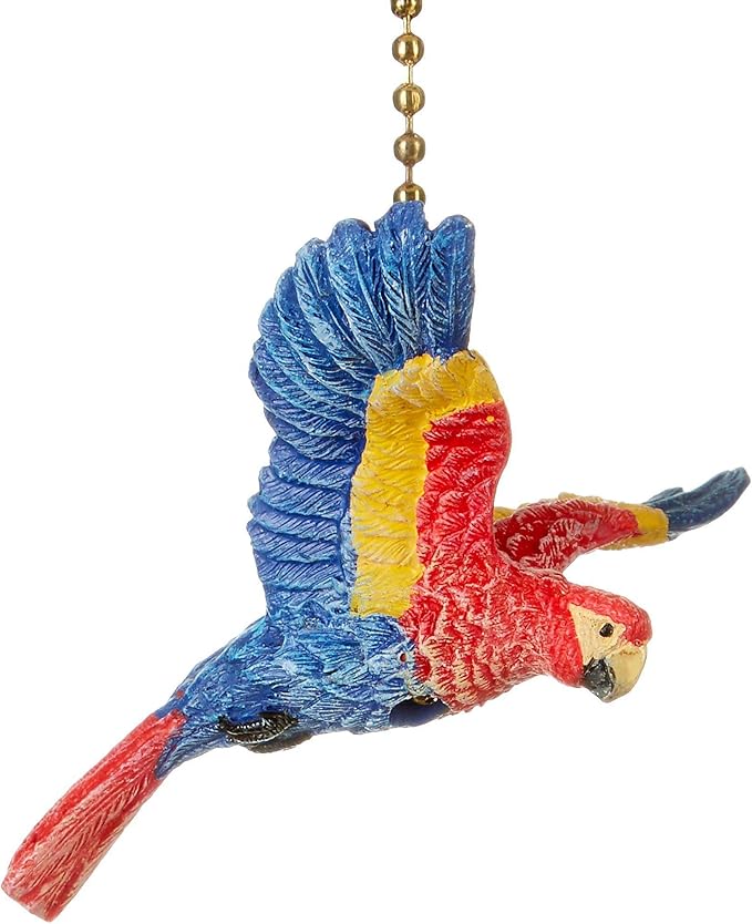 TiKi Tropical Macaw Parrot Bird Ceiling Fan Light Pull - Ceiling Fan ...