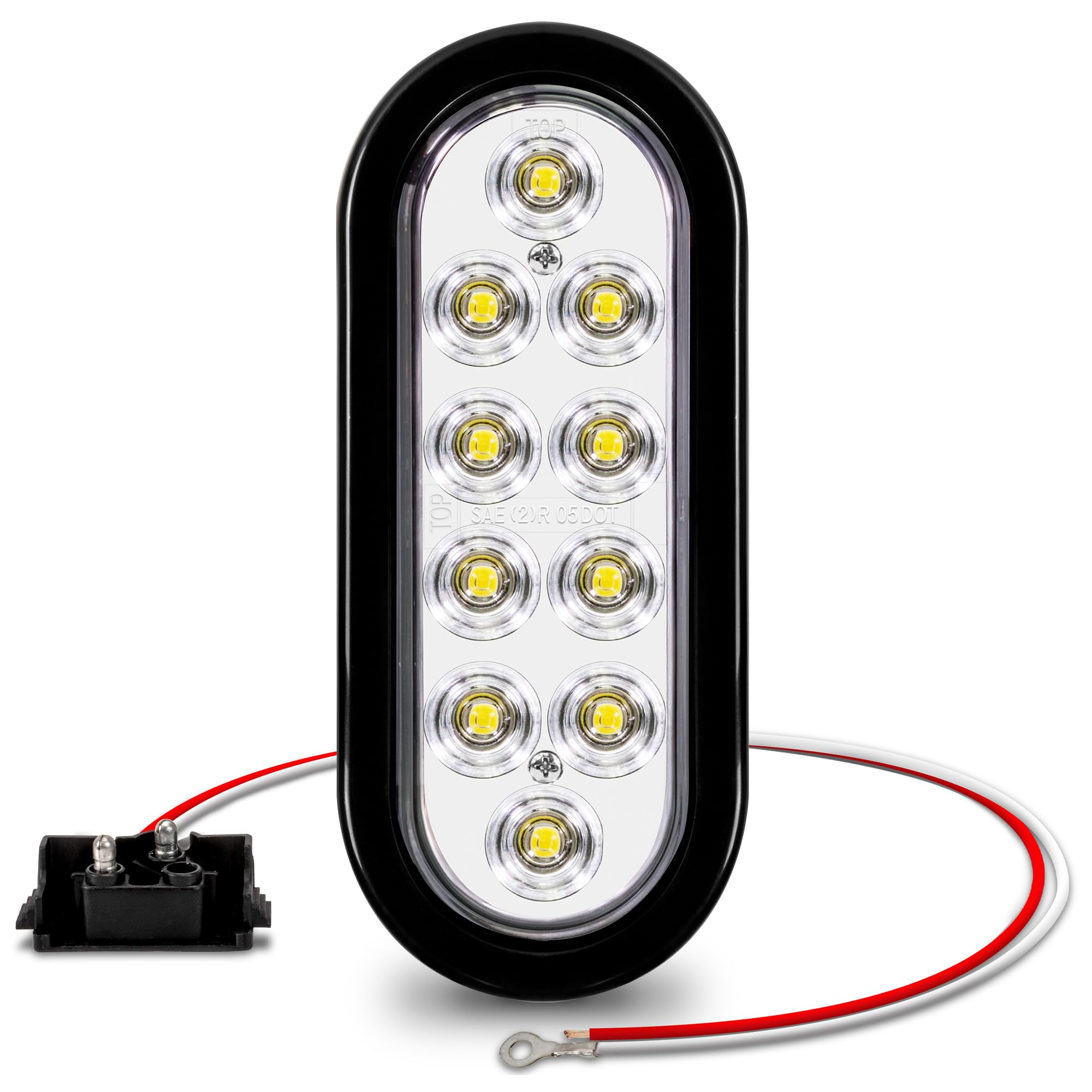 Snapklik.com : TRUE MODS 6 Inch Clear White Oval LED Reverse Trailer ...