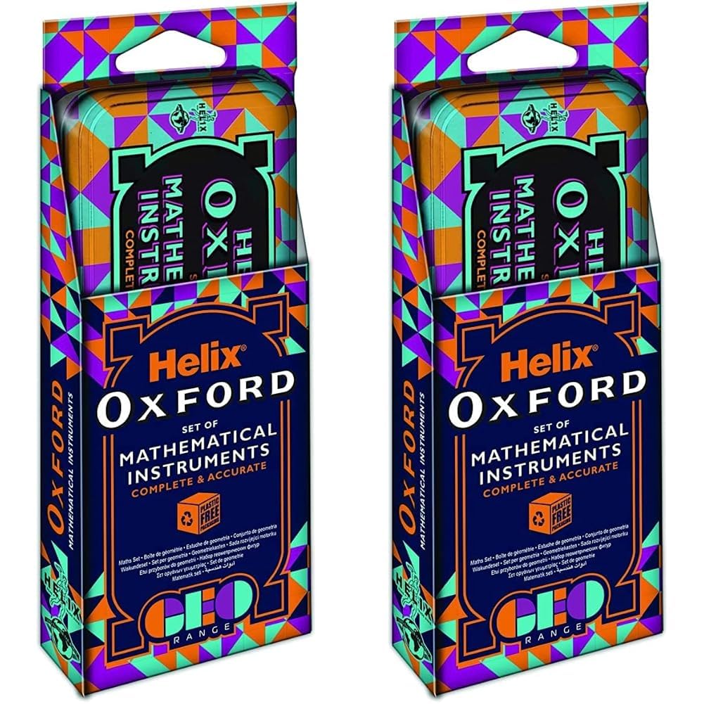 Helix Oxford Geo Maths Set - Orange (Pack of 2) : Amazon.co.uk ...